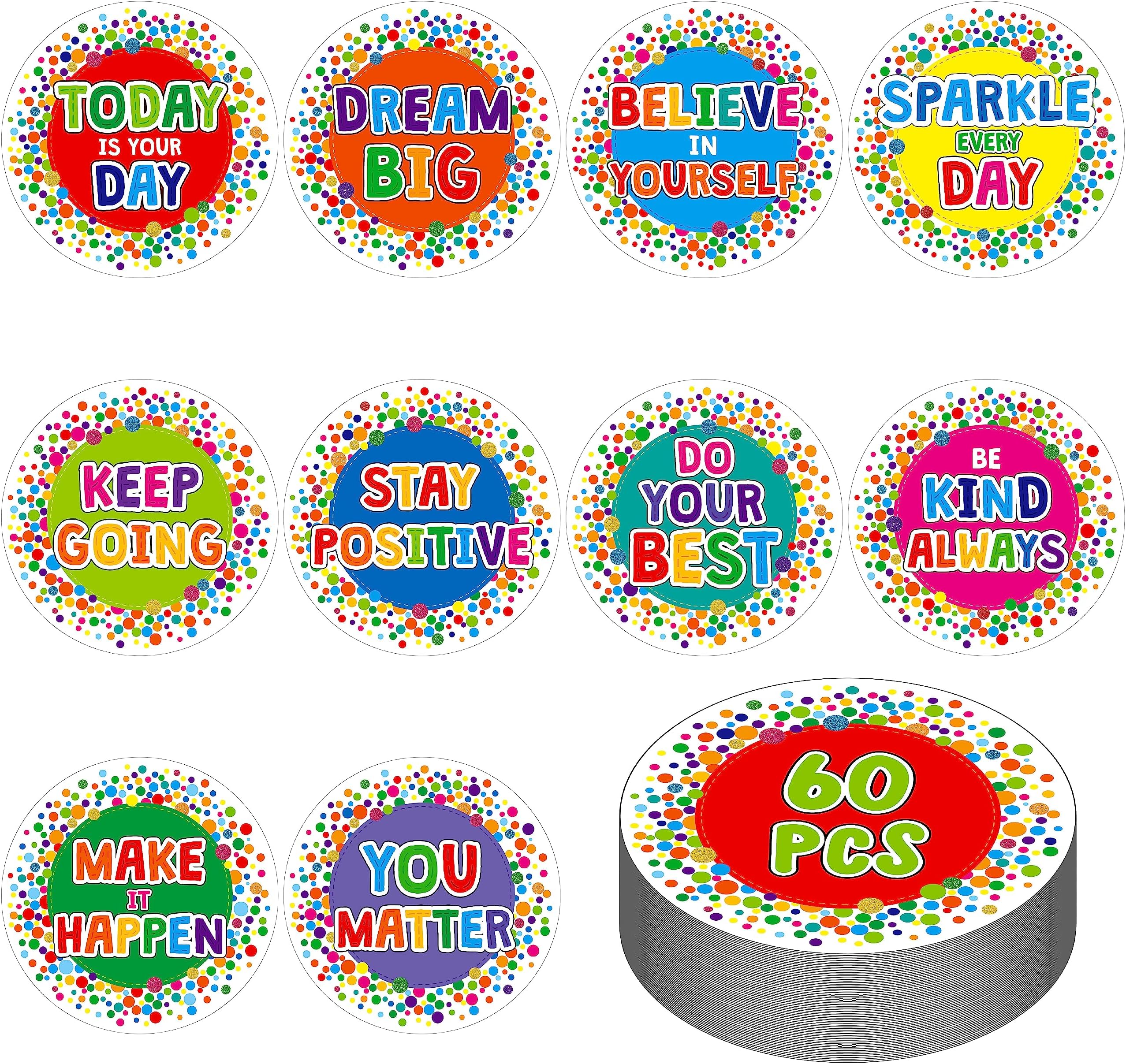 Amazon.com : 60PCS Motivational Cards, 10 Confetti Designs ...