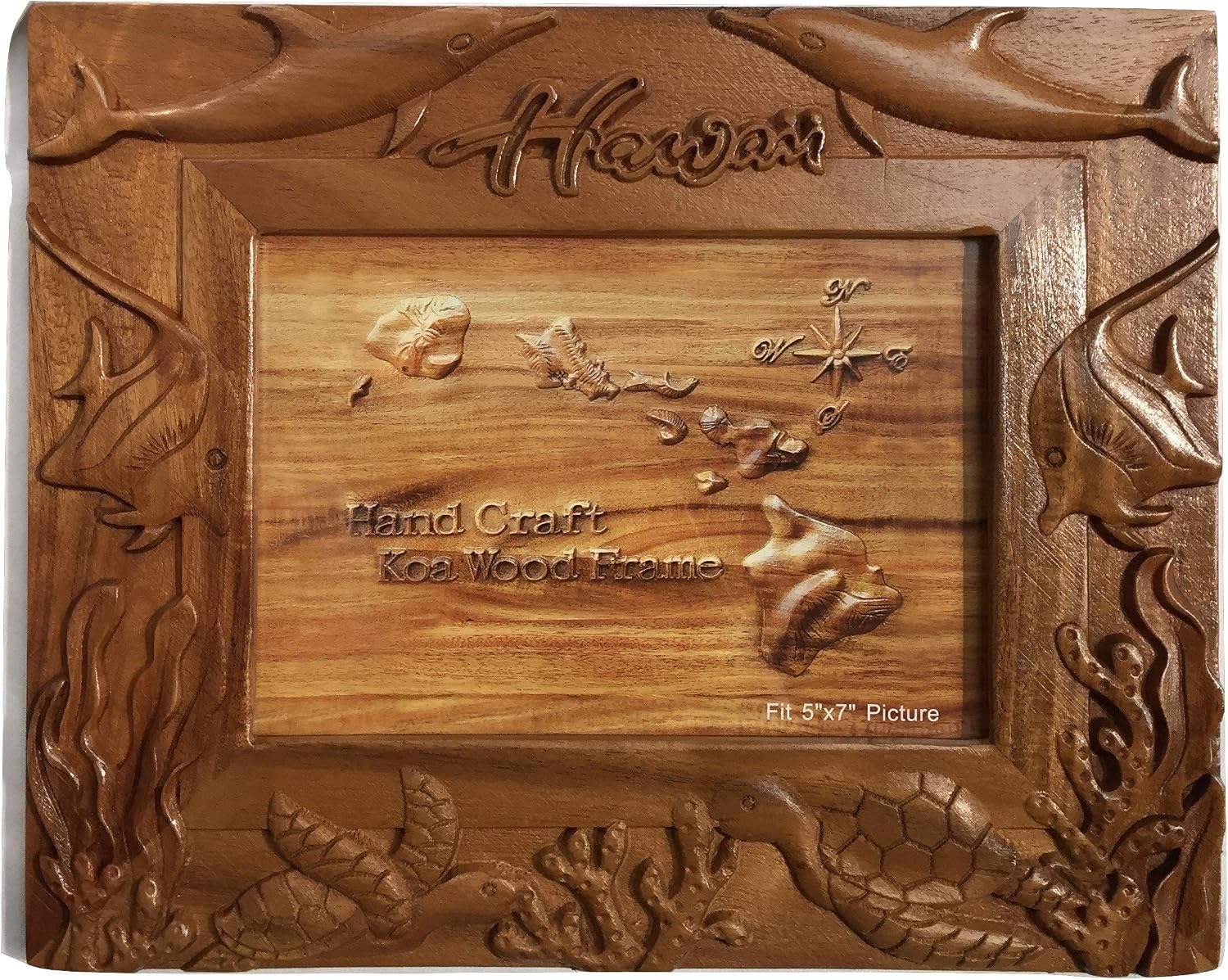 Amazon.com - Koa Wood Handcrafted 5"x7" Picture Frame, HAWAII Ocean ...