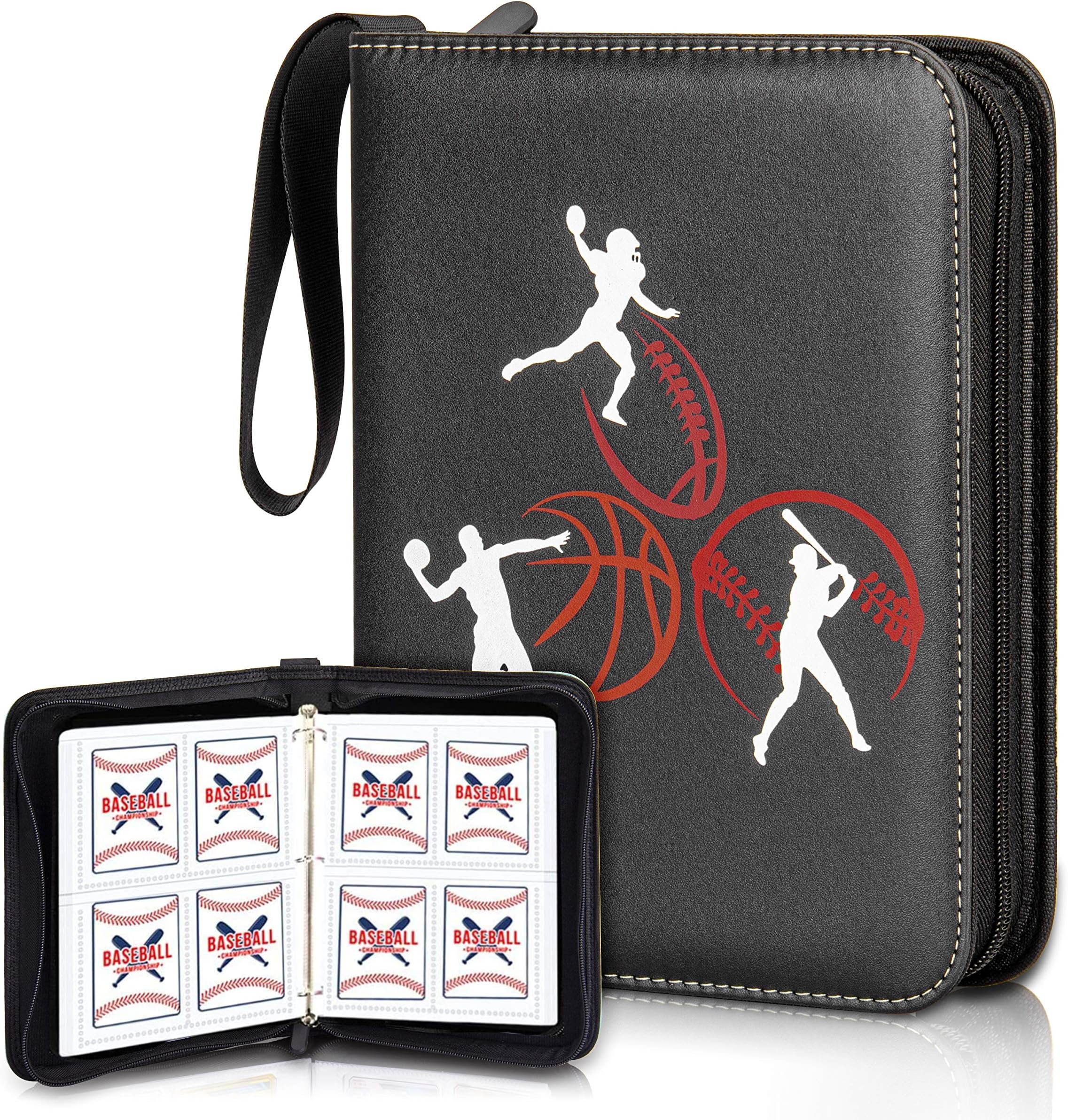 Amazon.com: COYORO Large Capacity Sports Card Binder with Zipper, 9 ...