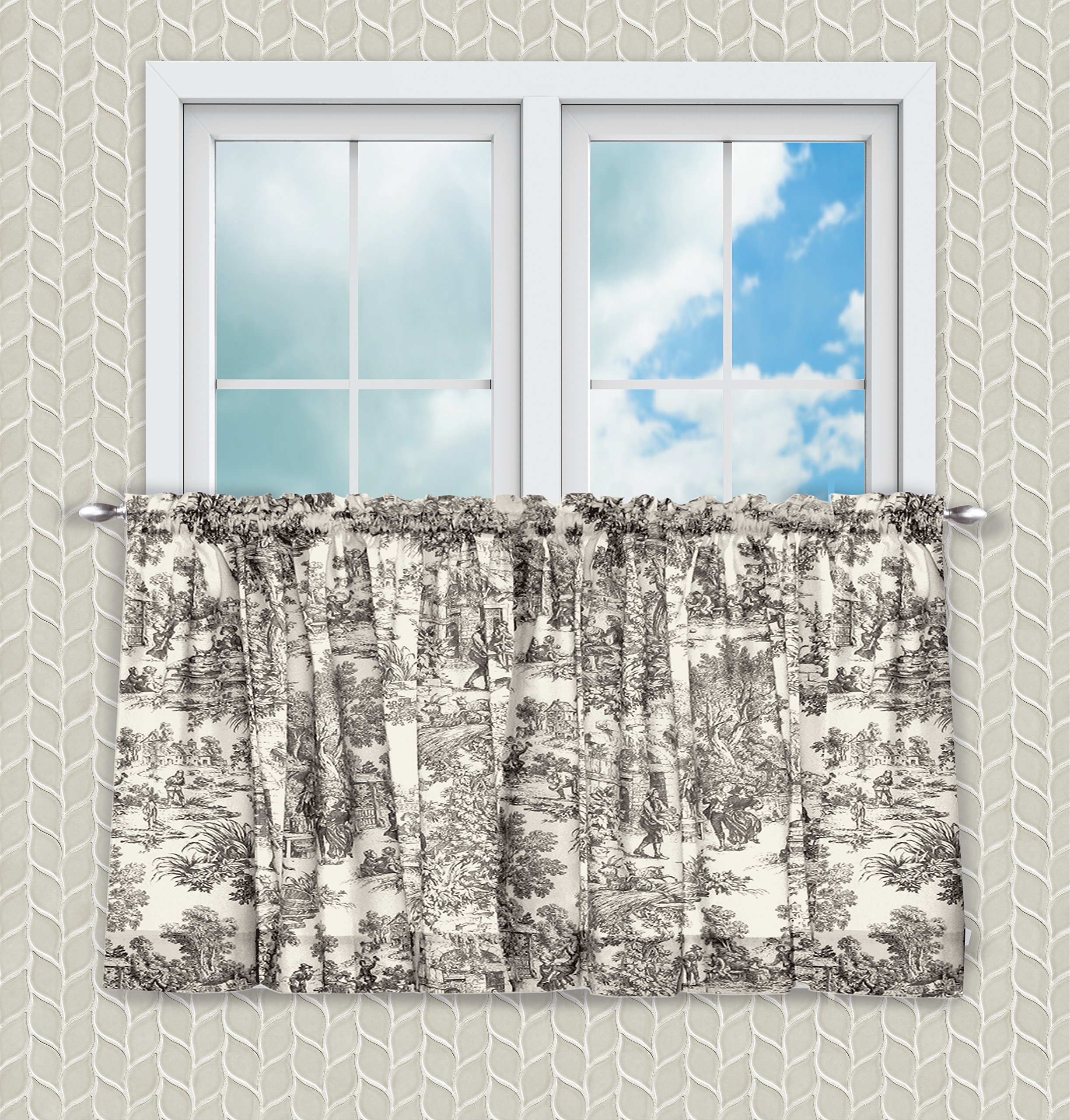 Black Toile Kitchen Curtains