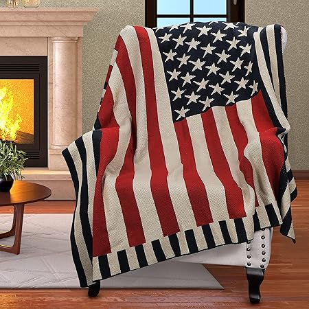 Amazon.com: Catalonia Patriotic US Flag Blanket, American National Flag ...