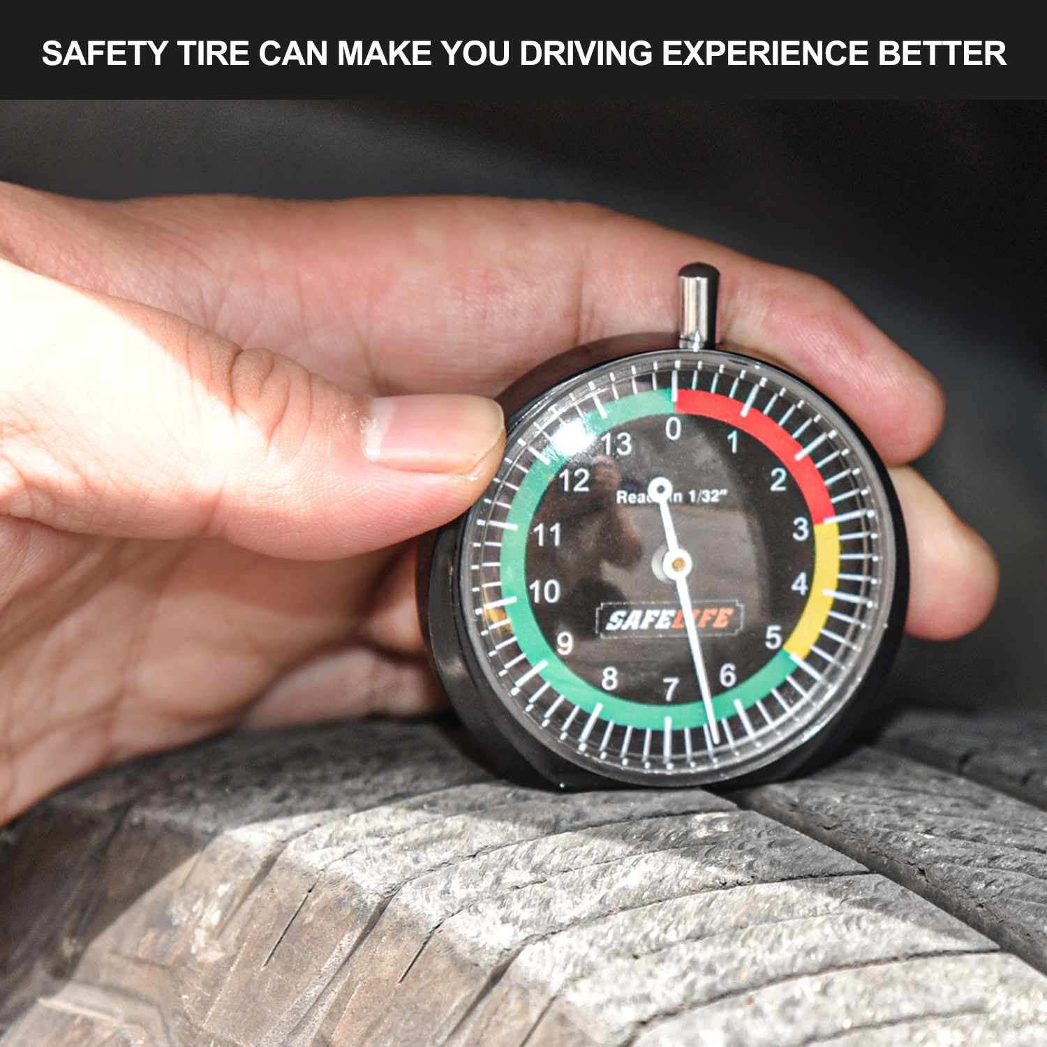 Watch SAFELIFE Tire Tread Depth Gauge 32nds for Cars on Amazon Live