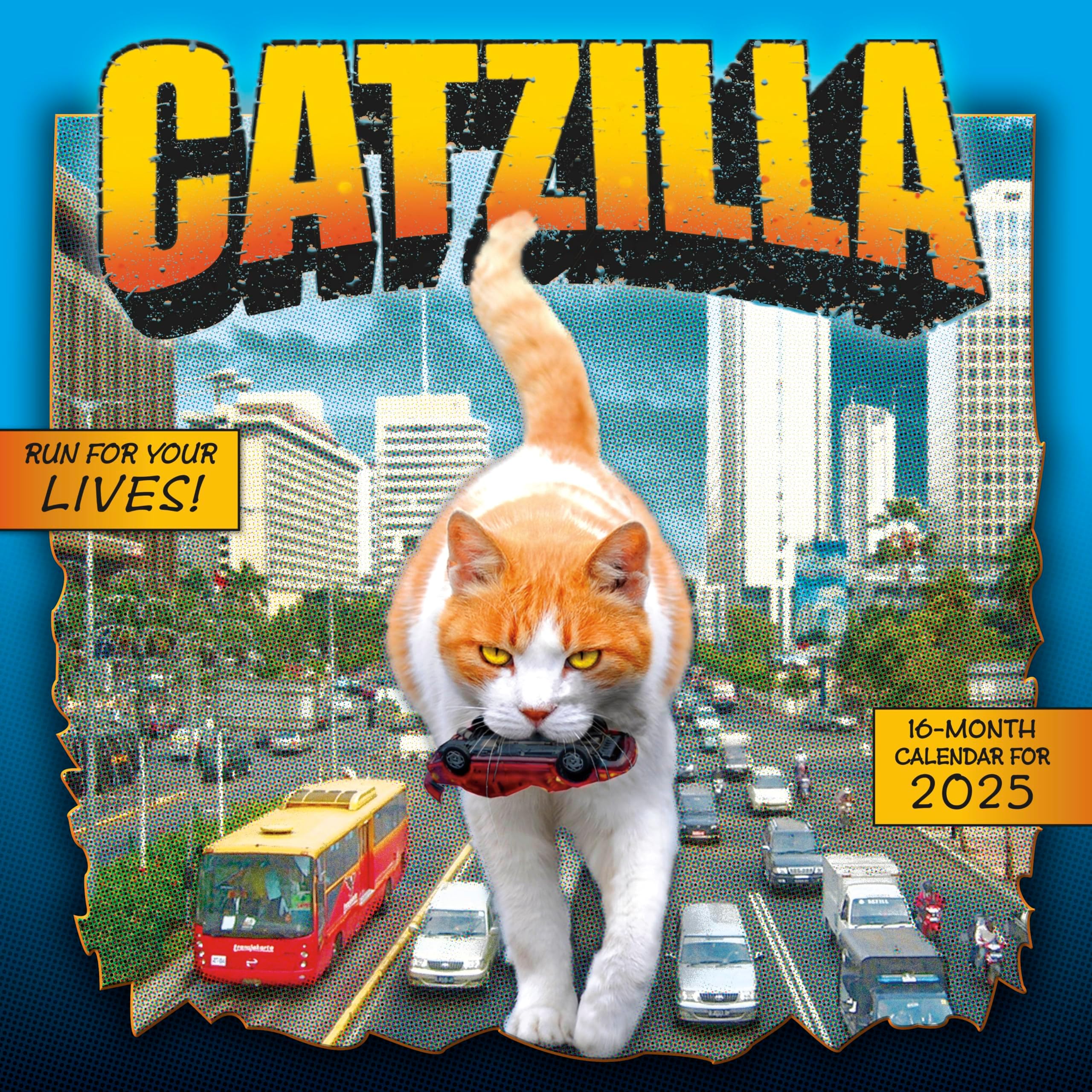 Amazon.com: Catzilla 2025 Wall Calendar, 16-Month Humor & Comic ...