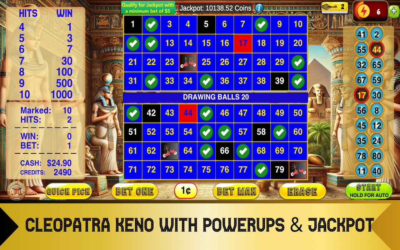 Cleopatra Keno - Vegas Keno - App on Amazon Appstore