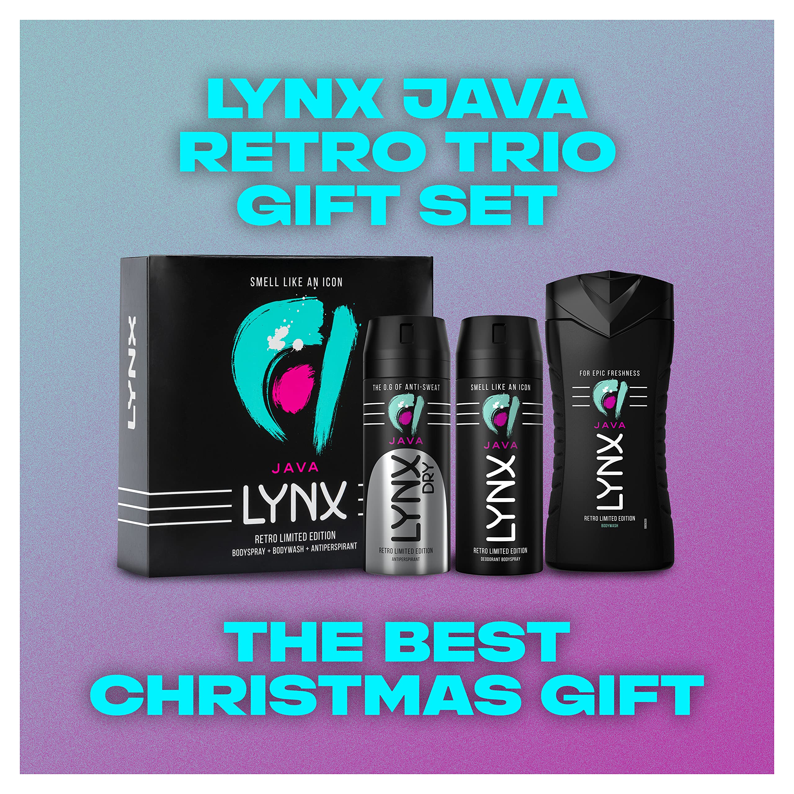 LYNX Java Retro limited edition Trio Set with Body Spray, Shower Gel ...