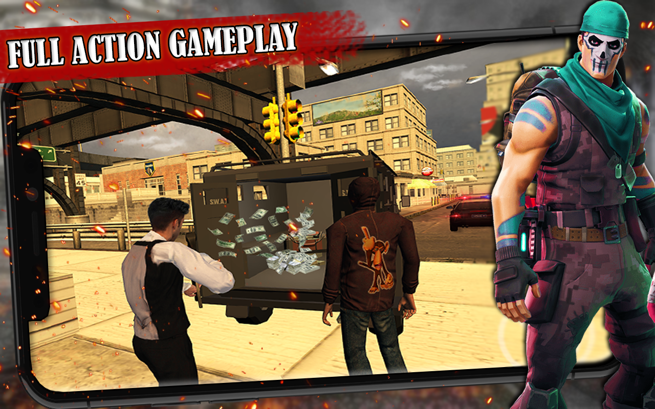 City Bank Roberry Games 3D: Cops and Robbers Gangster Squad Grand Bank ...