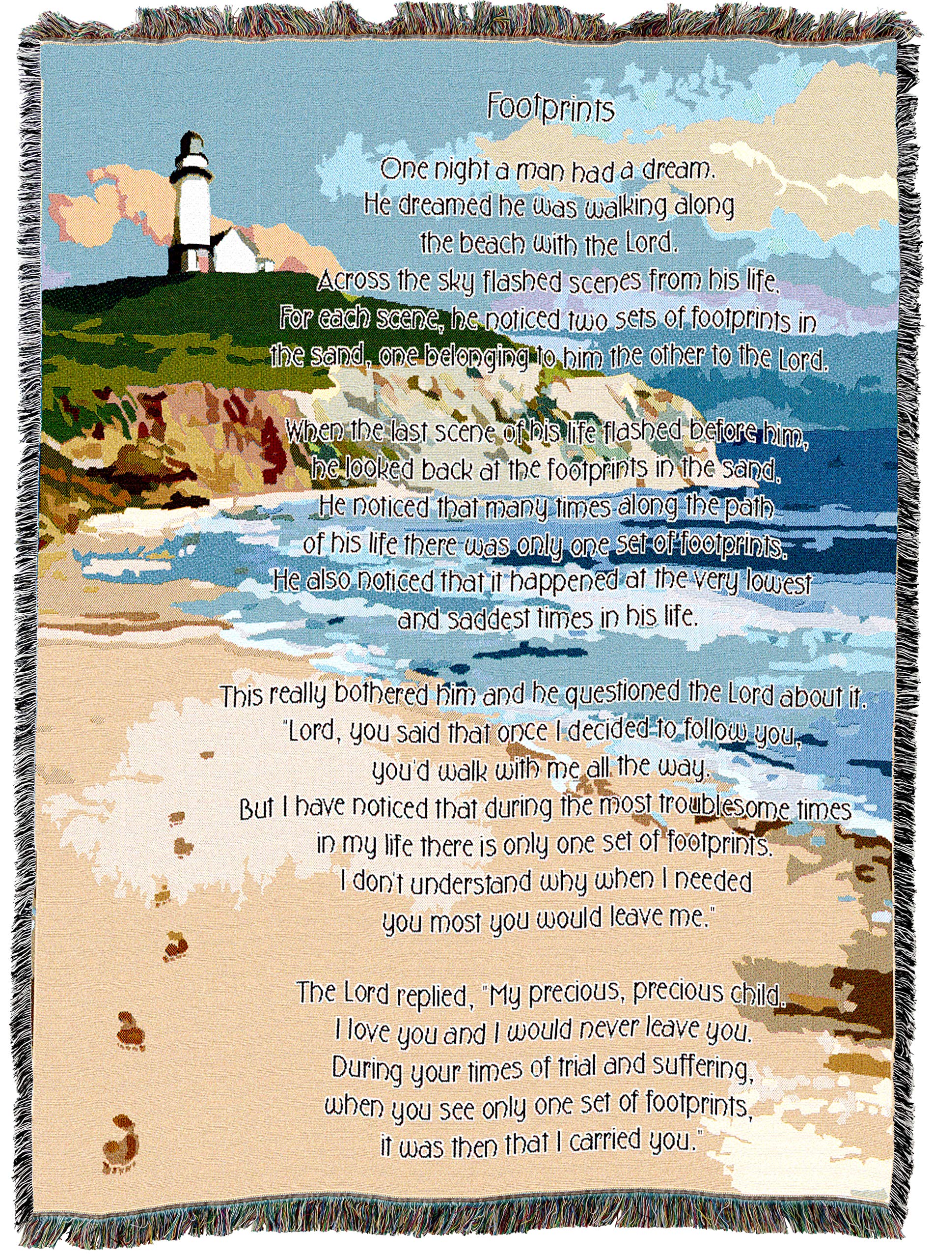 Manta Jesus Footprints In The Sand 2 - Tapeçaria De Presente Sympathy ...