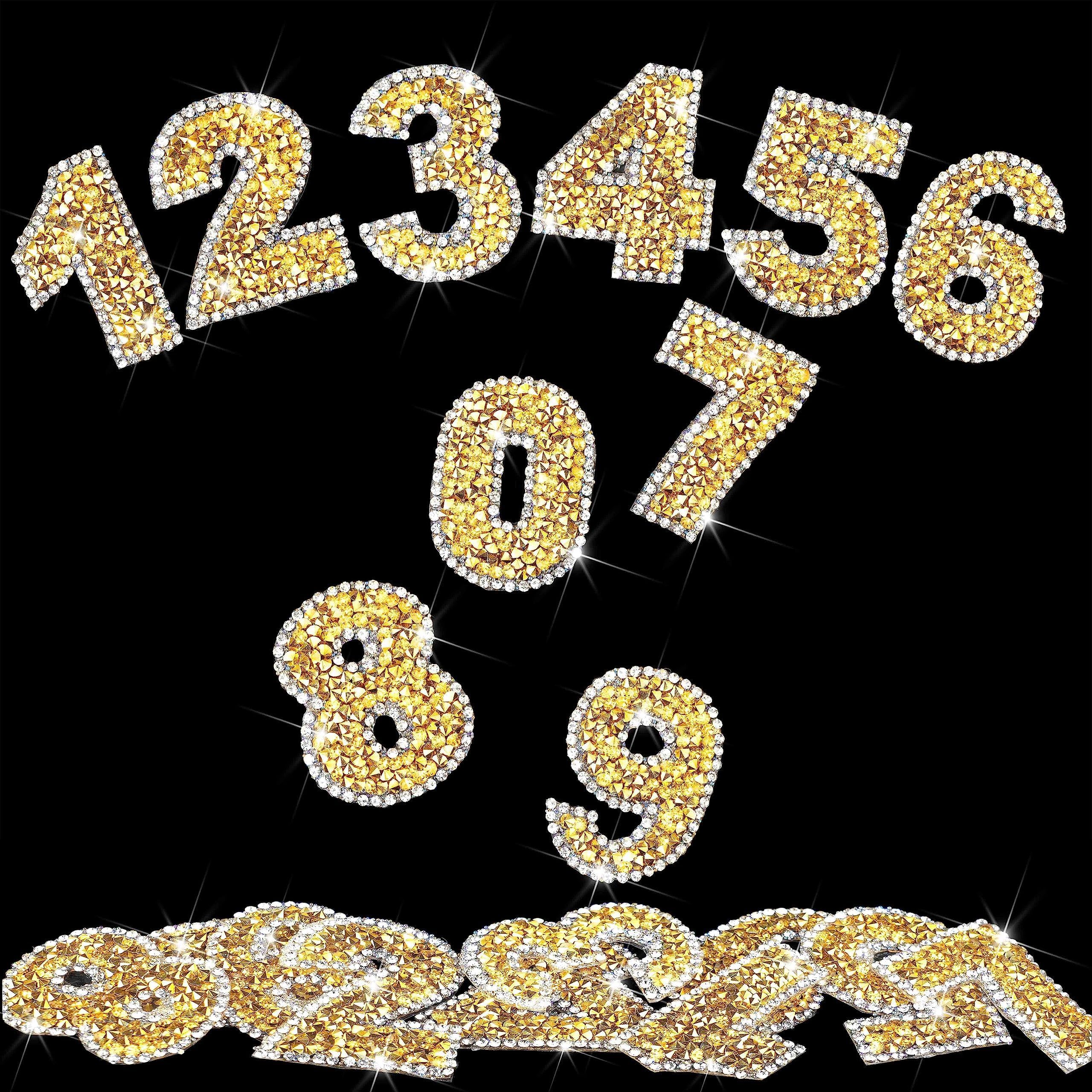 Amazon.com: Locacrystal 60pcs Bling Rhinestone Numbers Sticker 6sets 0 ...