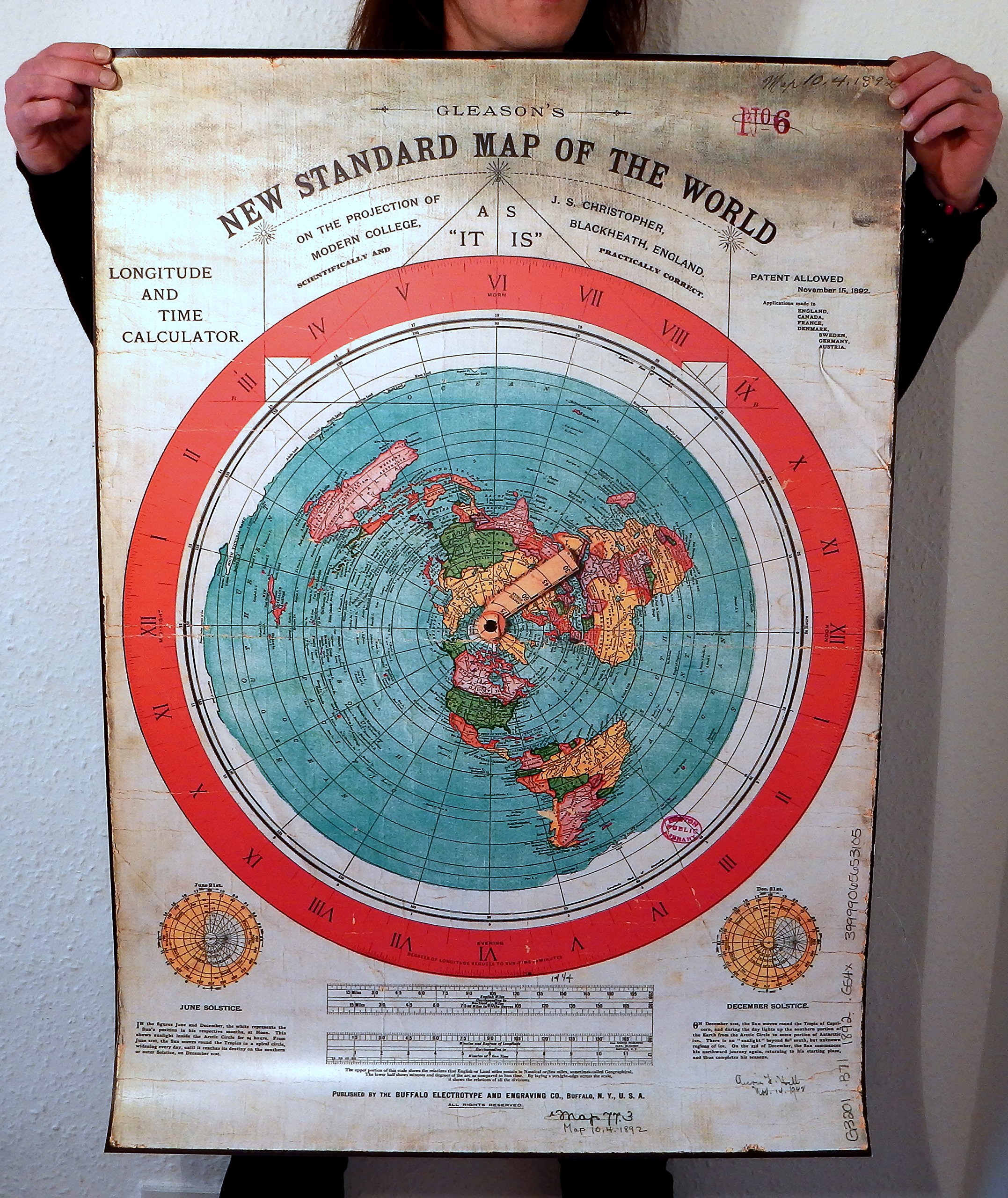 Flat Earth Poster Prints Gleasons New Standard Map Of World ...