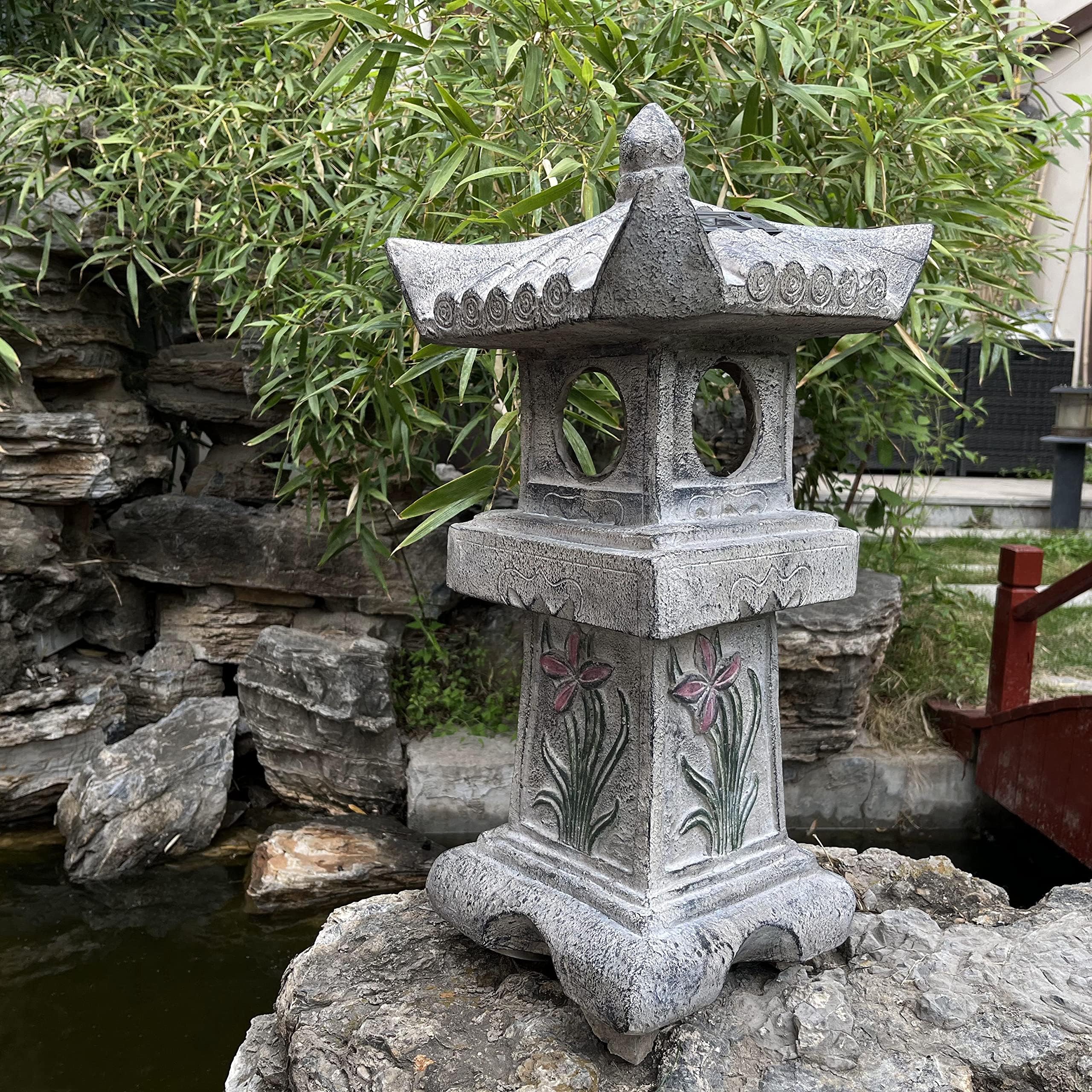 Amazon.com : Garden Pagoda Concrete Japanese Stone Lantern,Oriental ...