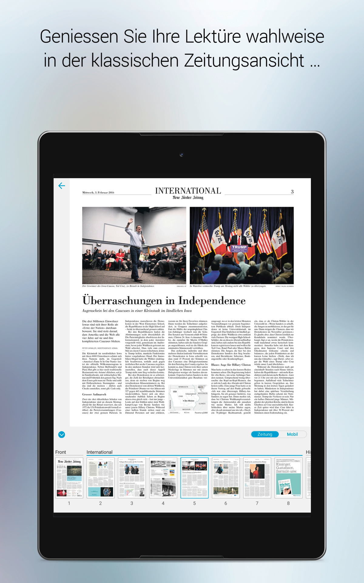 NZZ- E-Paper für die «Neue Zürcher Zeitung», die «NZZ am Sonntag ...