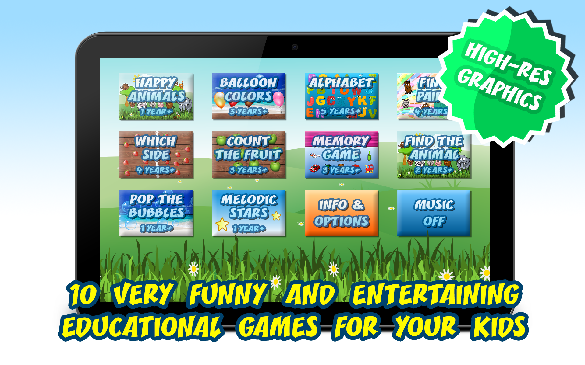 10 Games for Kids & Babies (train memory, matching, learn numbers, 123 ...