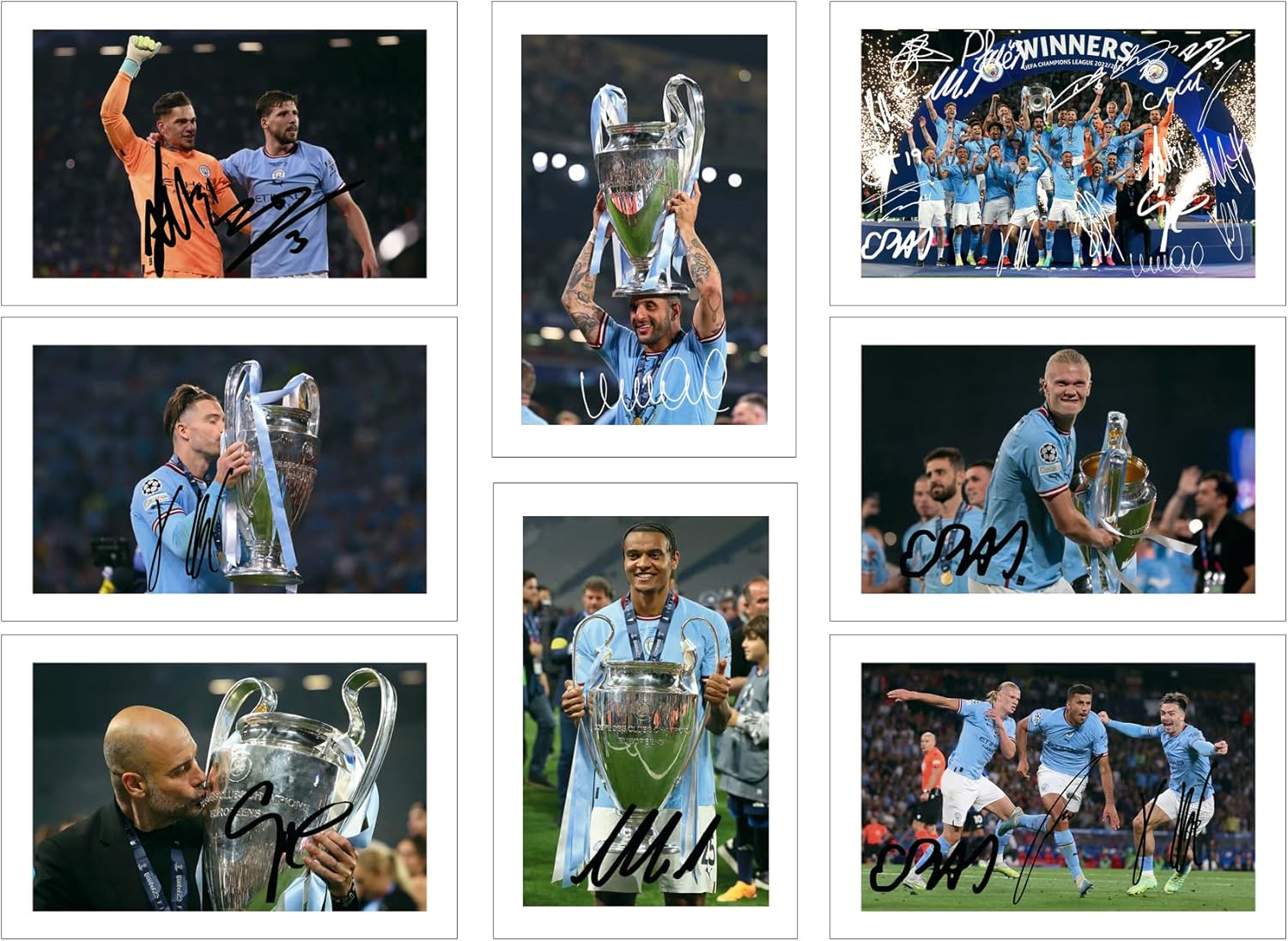 Set of 20 Manchester City 2022/23 Champions League Final Players Signed ...