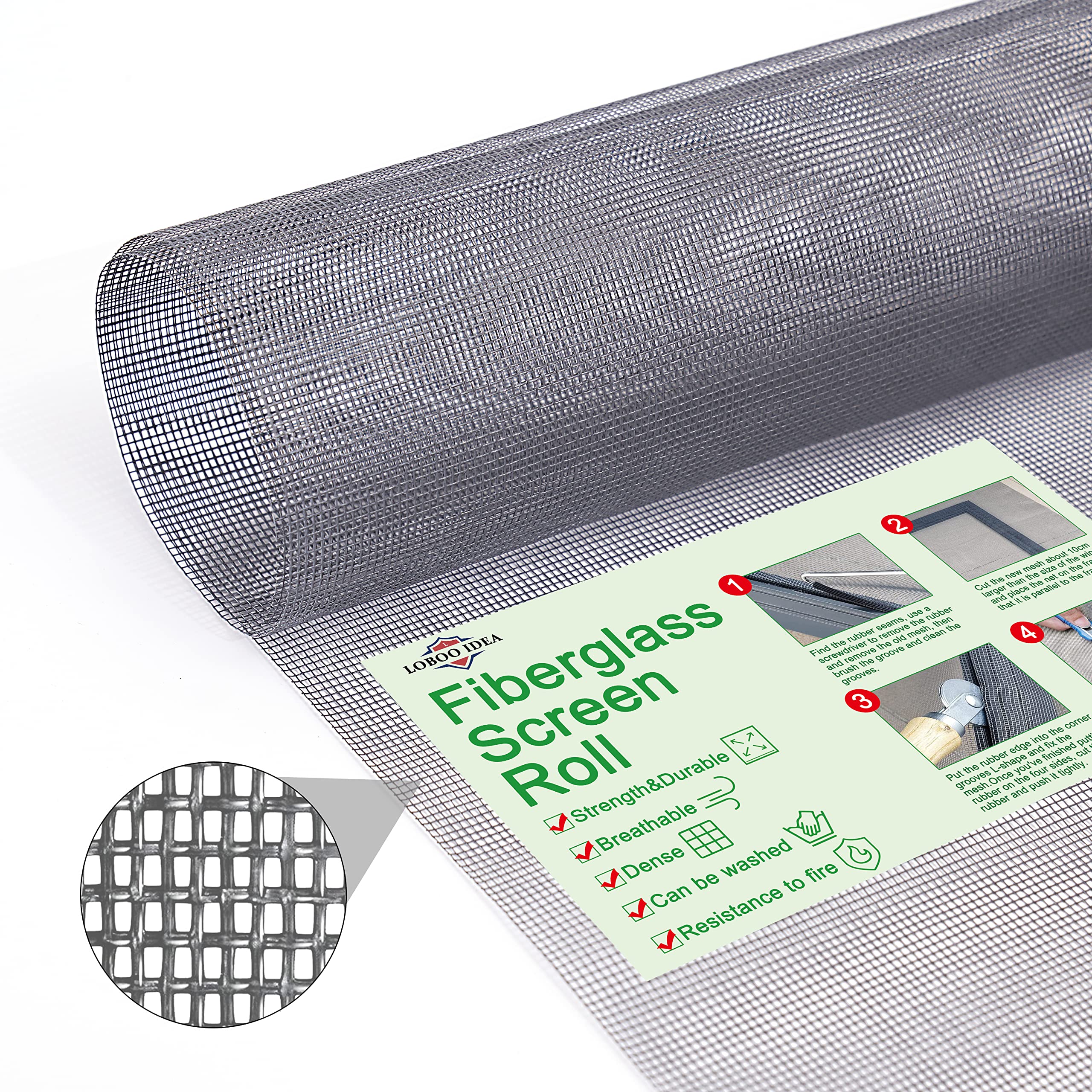 Fiberglass Window Screen Mesh Replacement, Loboo Idea Window Screen ...