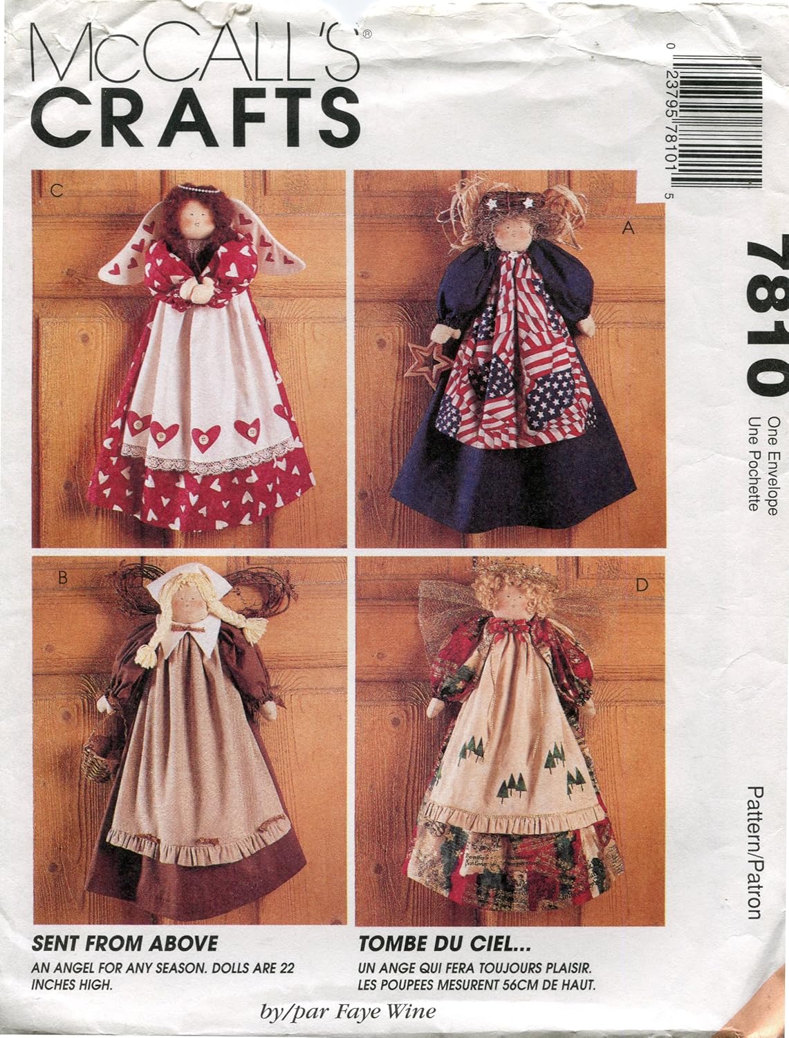 Amazon.com: McCall's Crafts Pattern 7810 ~ Sent from Above 22" Angel ...