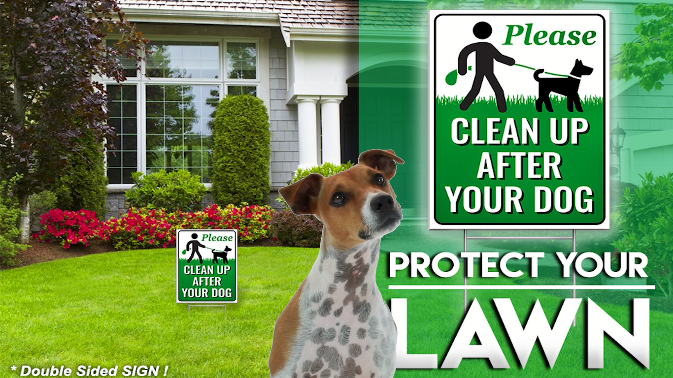 Watch Clean Up After Your Dog Yard Sign with Metal Wire H-Stakes ...