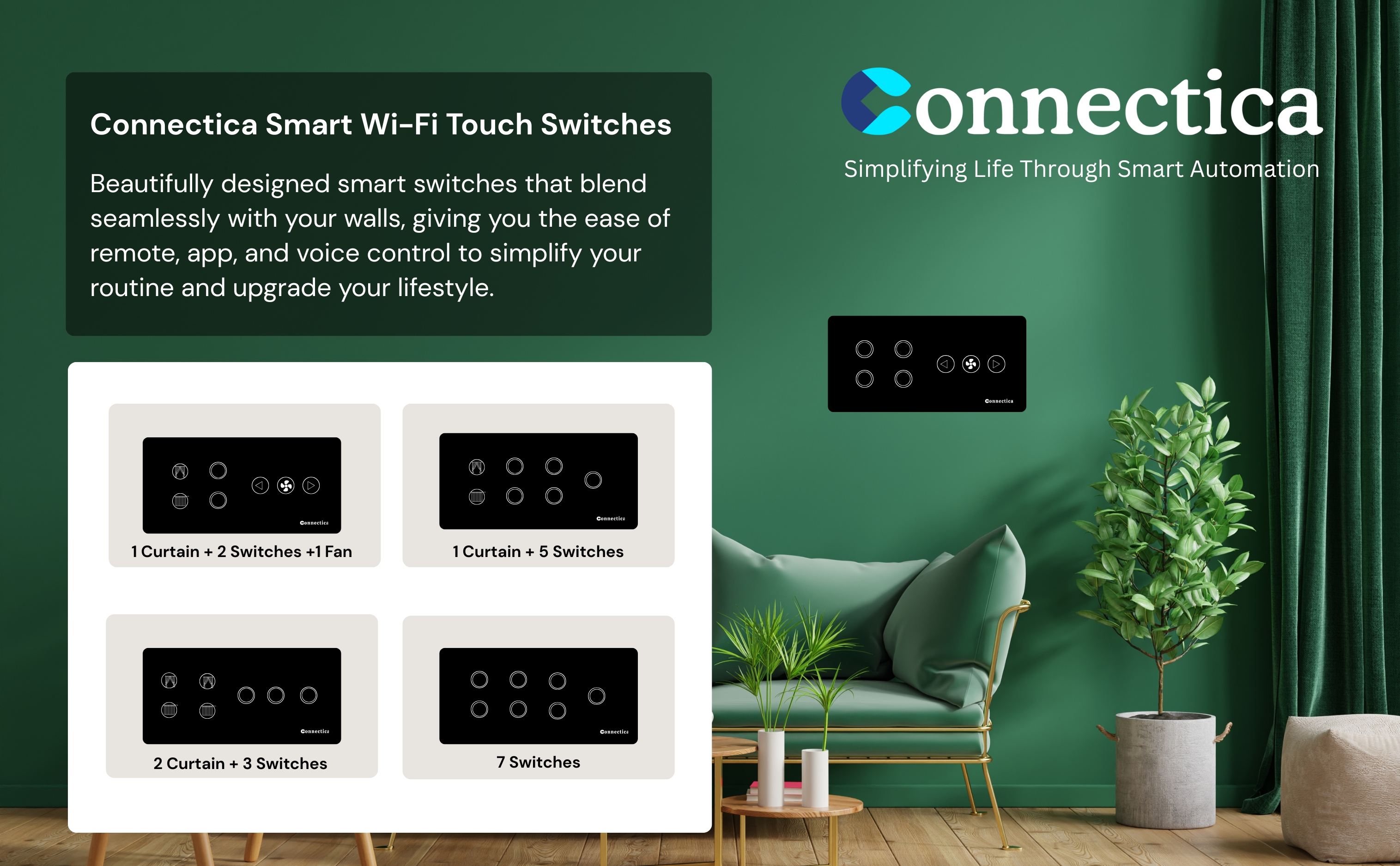 Watch Connectica's Smart Wi-Fi Touch Switches on Amazon Live