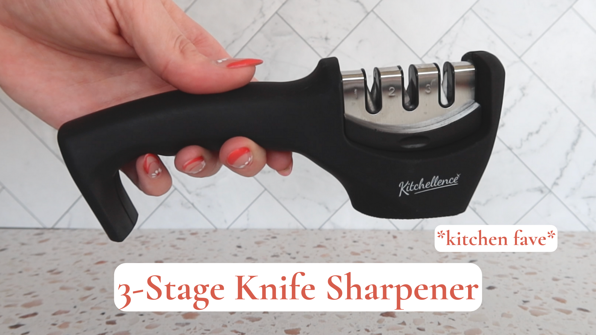 Watch KITCHELLENCE 3-Stage Knife Sharpener Non Slip &Tungsten on Amazon ...