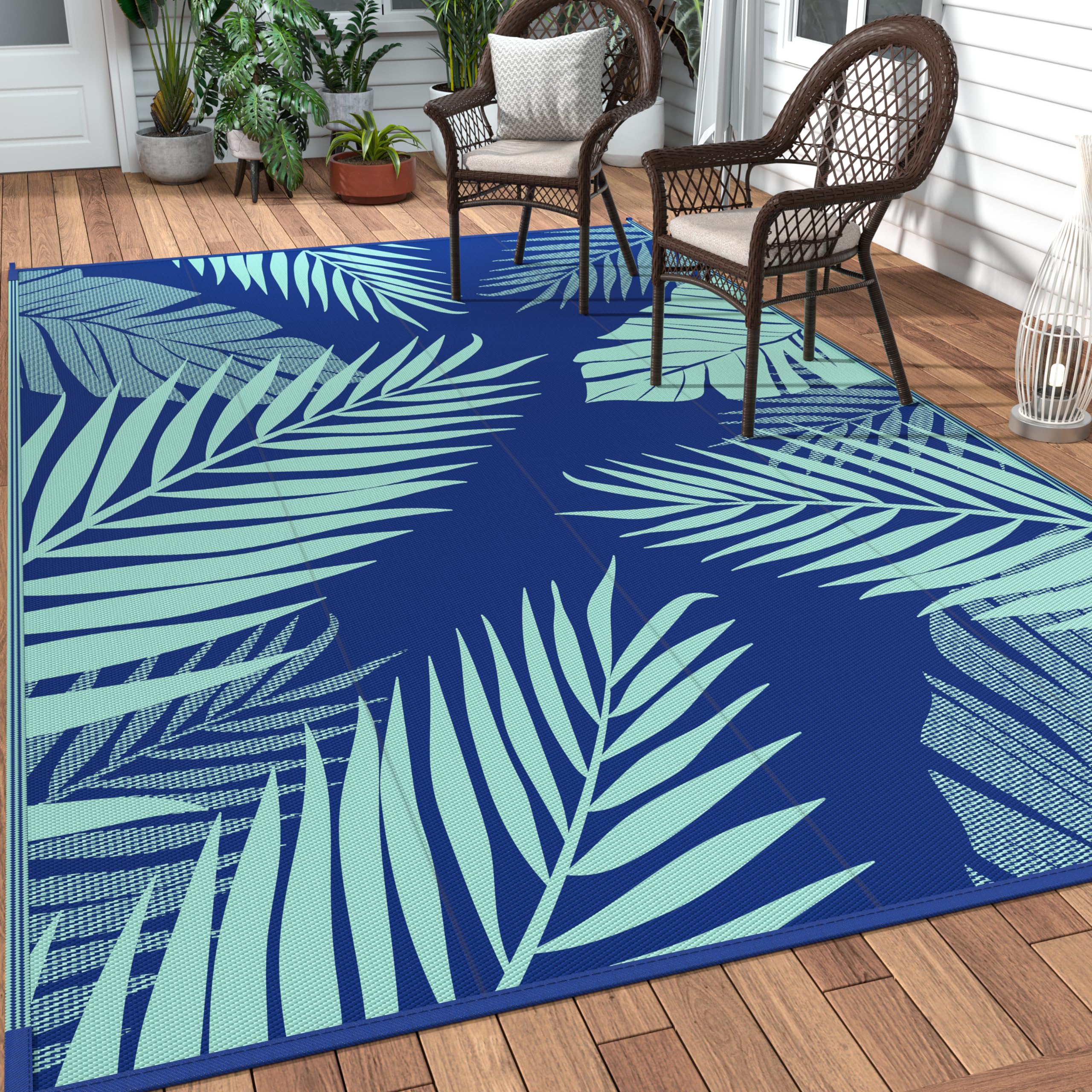 Amazon.com: GENIMO Outdoor Rug 8' x 10' Waterproof for Patios Clearance ...