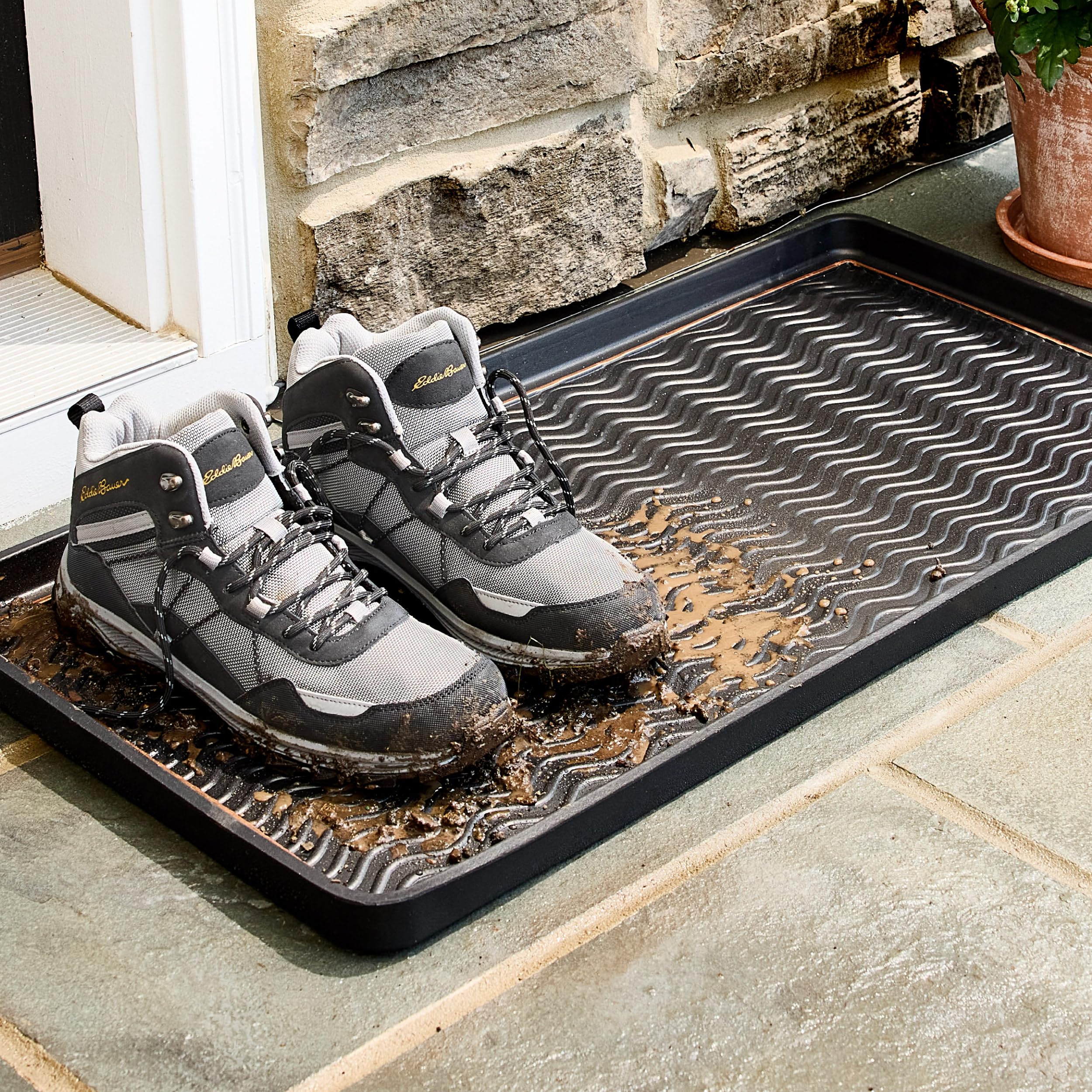 Amazon.com: Eddie Bauer Rubber Boot Tray – Lake Waves Design, 16"x32 ...