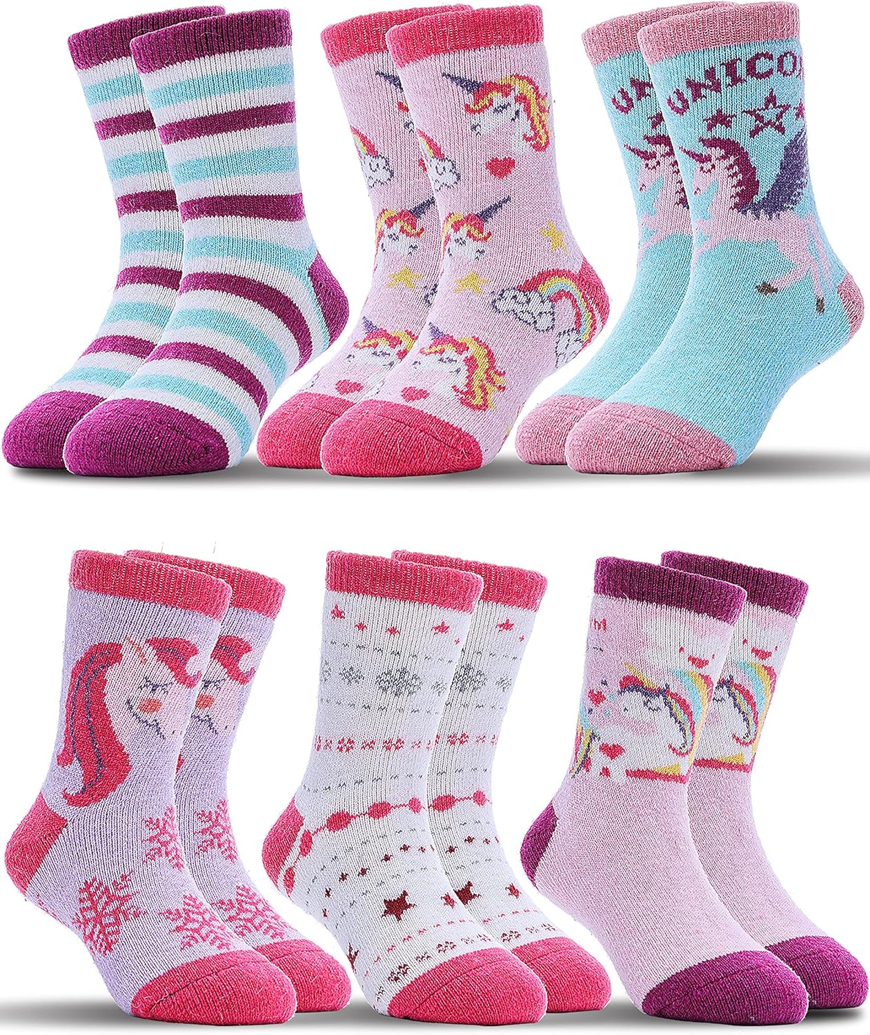 Calcetines de lana MOGGEI para niños y niñas pequeñas con patrón de ...