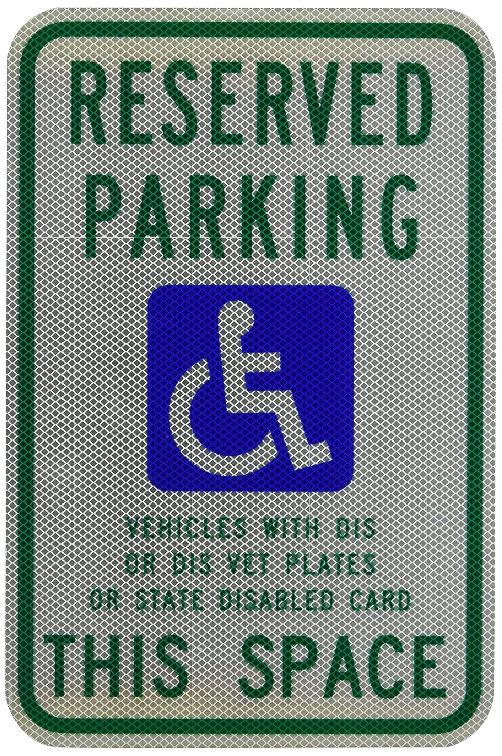 Tapco R7-8WI Diamond Grade Cubed Rectangular ADA Handicap Sign, Legend ...