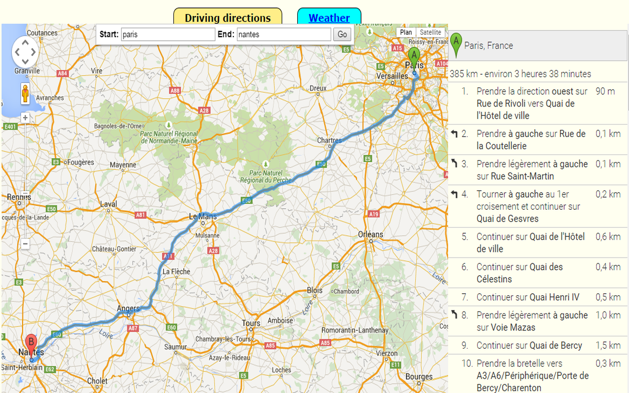 Driving directions with weather information - App on Amazon Appstore