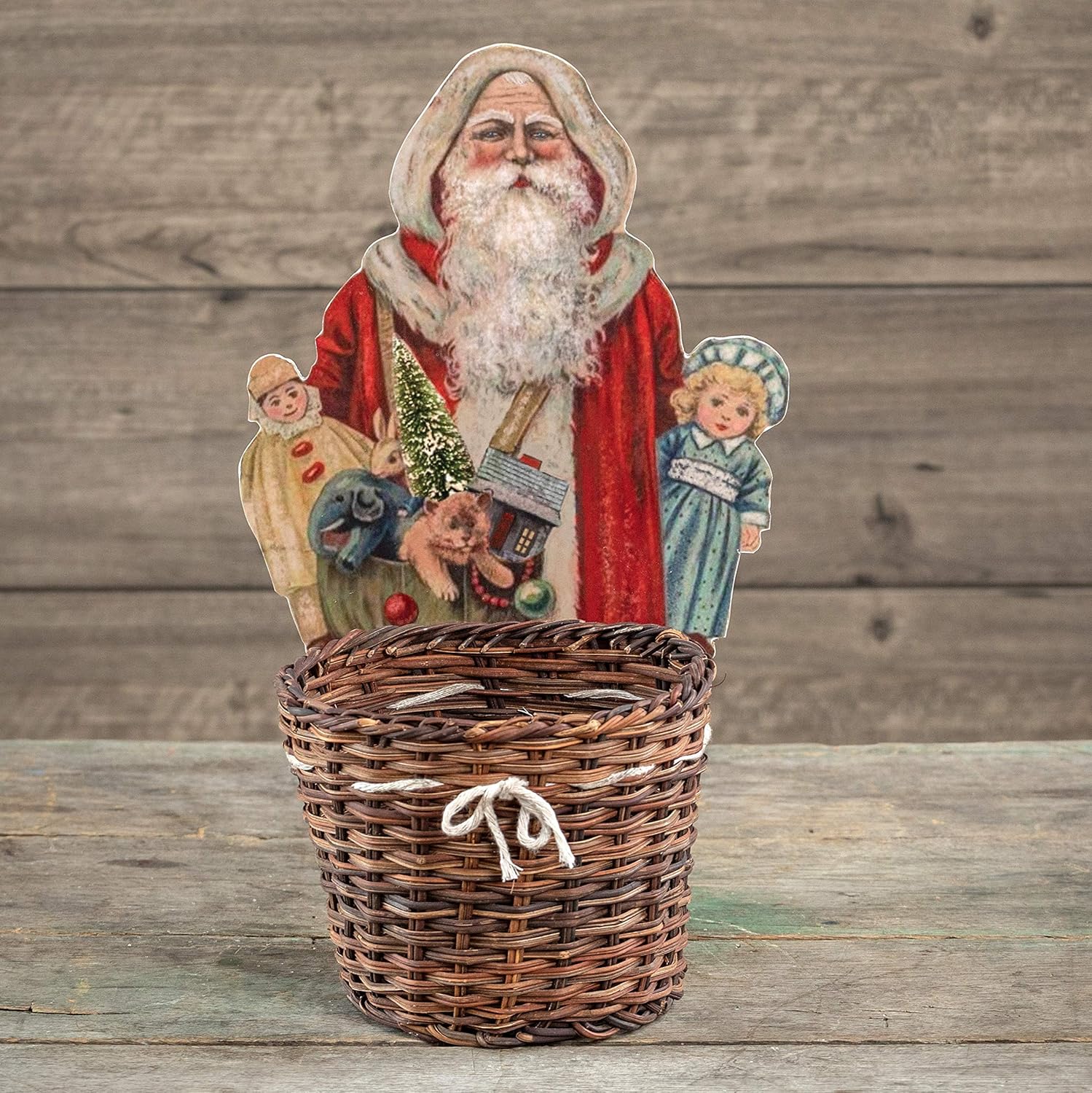 Amazon.com: Ragon House 16" Dummy Board Santa with Wicker Basket & Toys ...