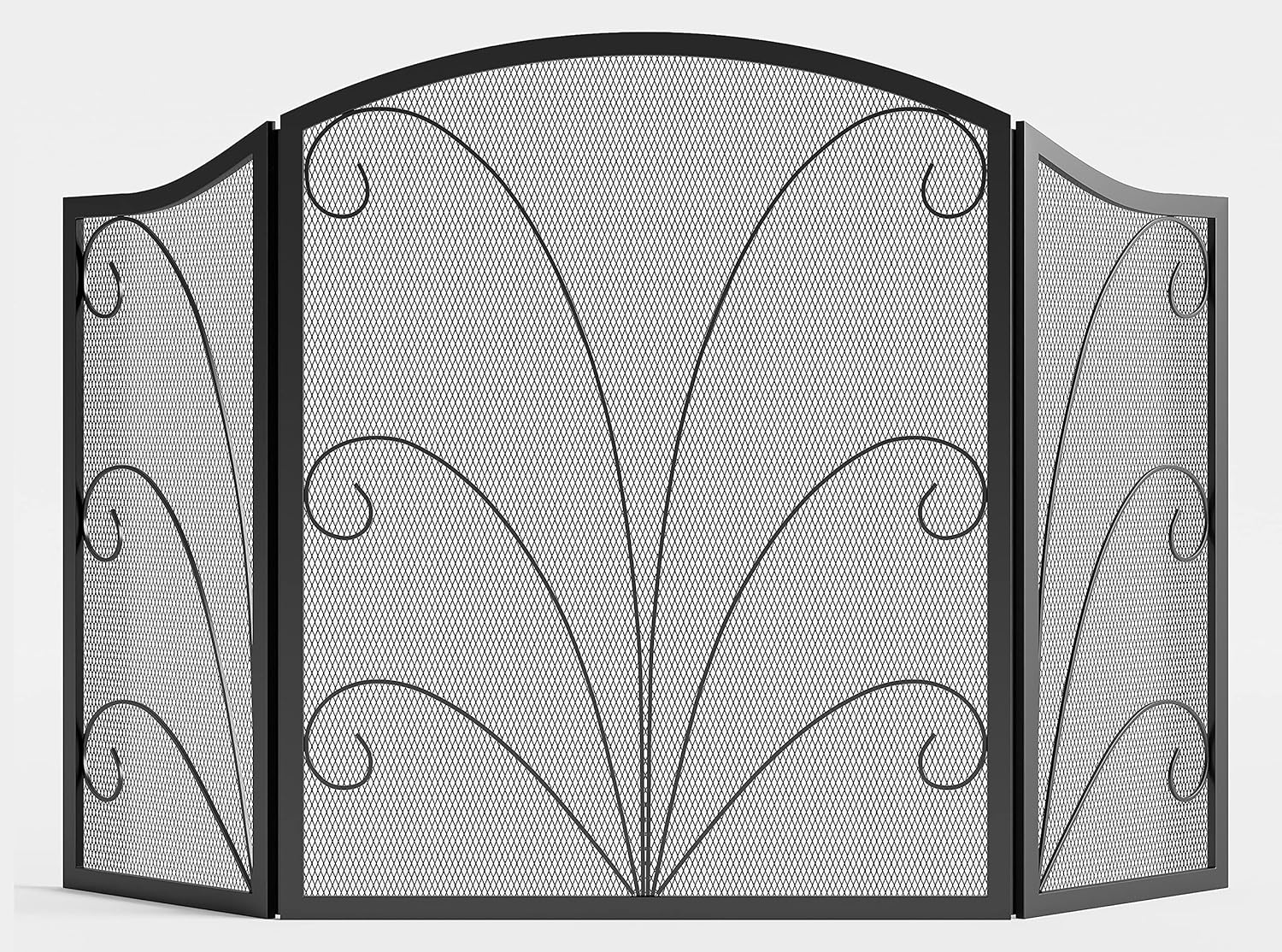 Amazon.com: Kingson 3-Panel Arched Fireplace Screen Decorative ...