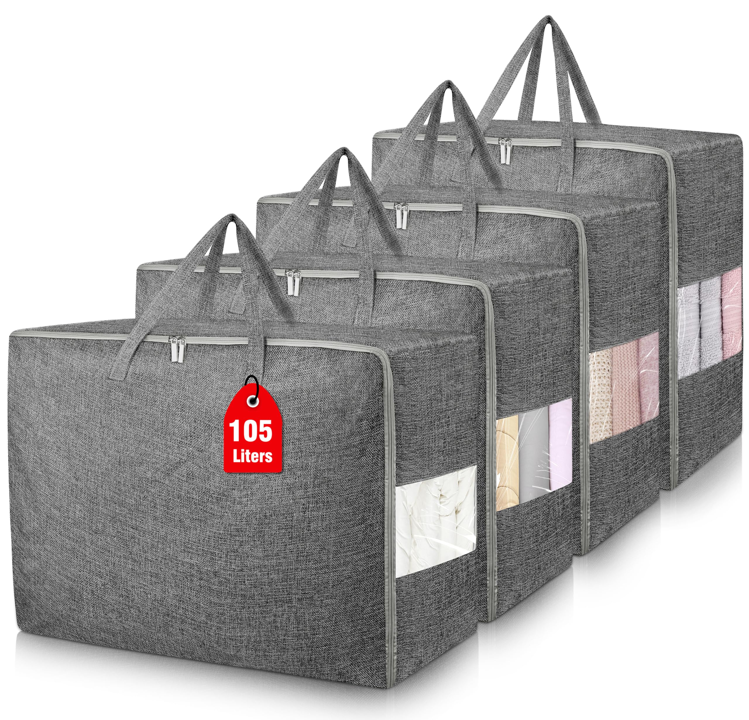 Amazon.com: 4Pack 105L Extra Large Storage Bags, Folding Comforter ...