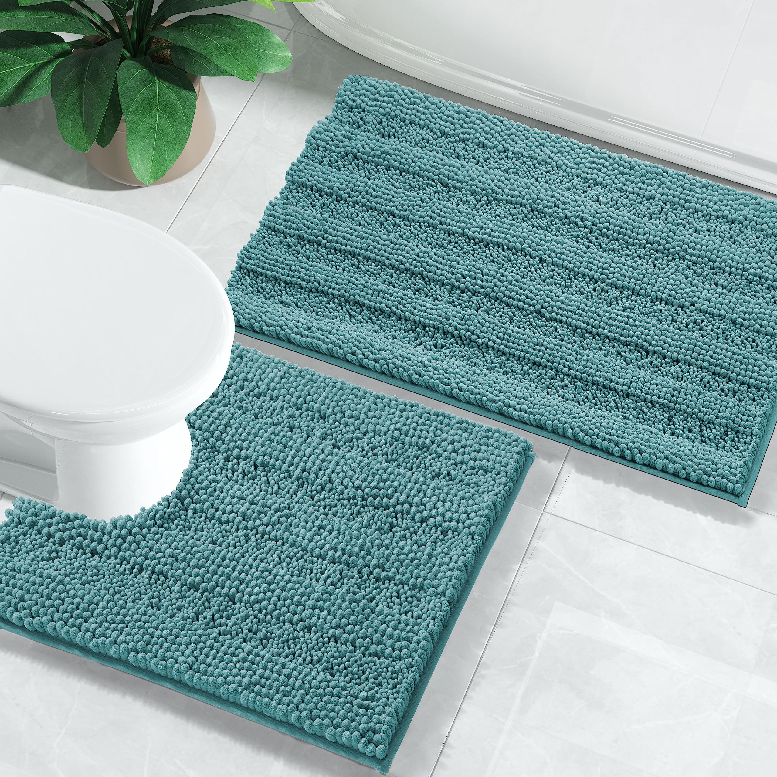 Amazon.com: Yimobra Washable Bathroom Rugs Sets 2 Piece, Non Slip and ...