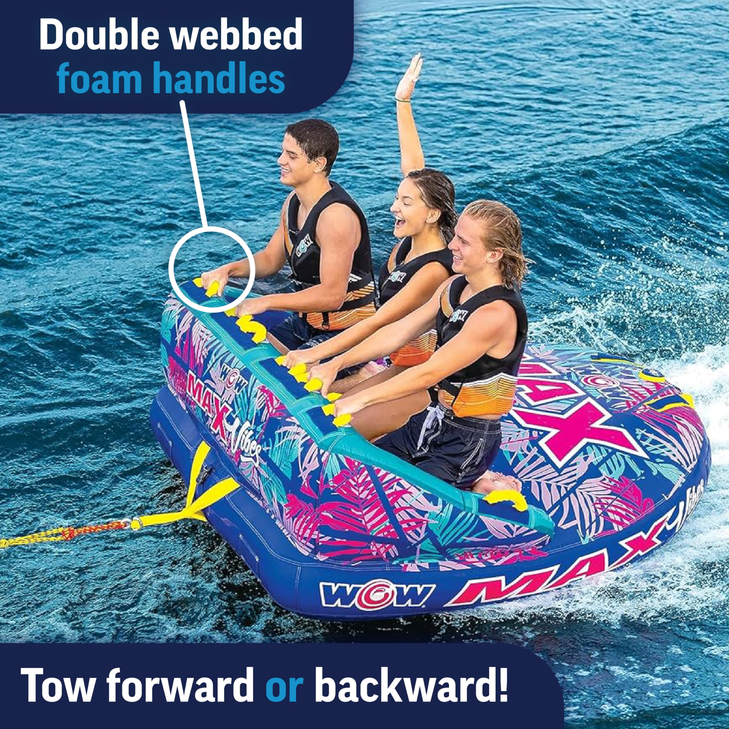 Snapklik.com : Max Tropical Inflatable Towable Tube - 1-3 Rider ...