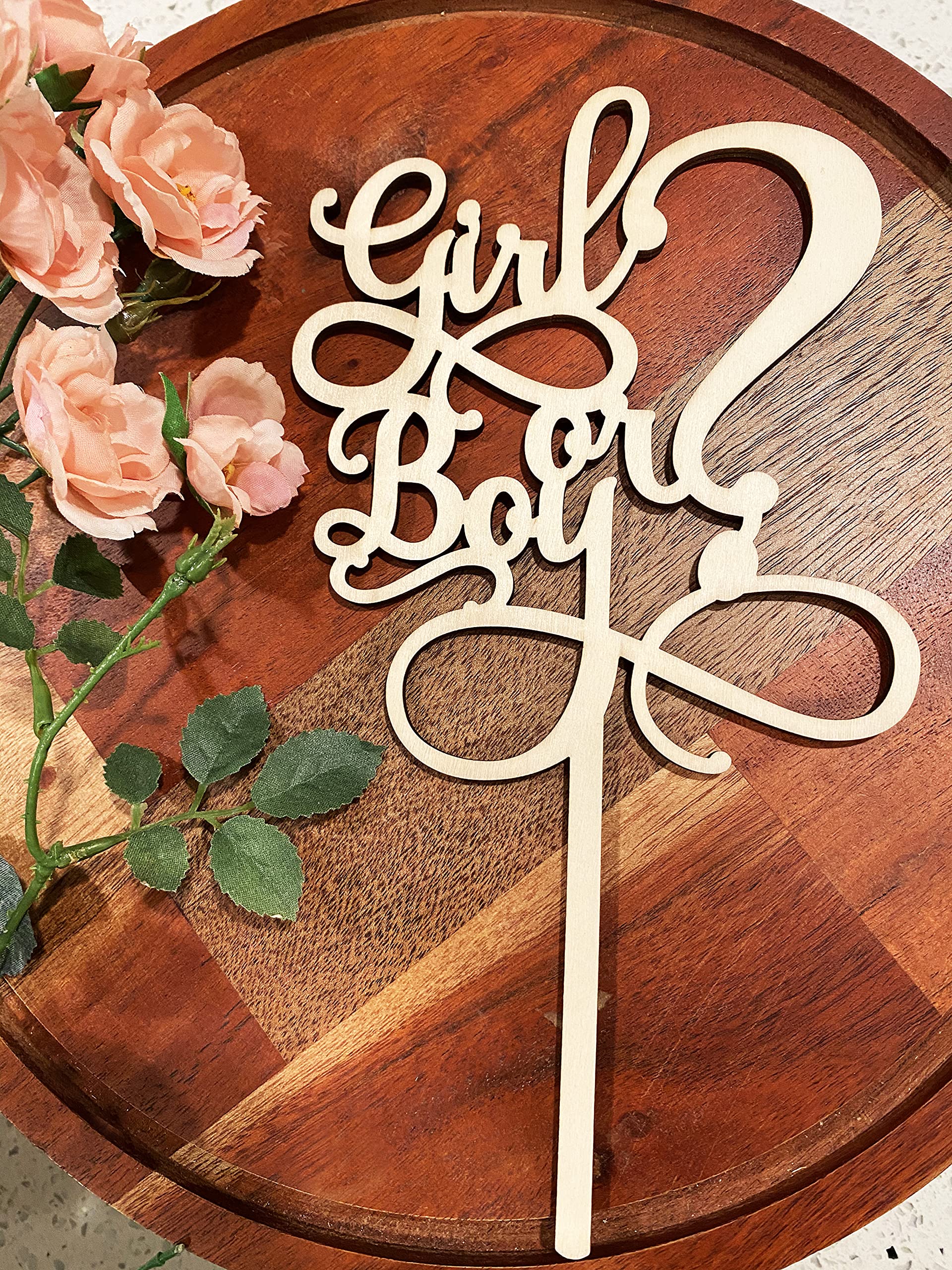 Buy Baby Shower Cake Topper Girl Or Boy Wood Cake Topper for Baby ...