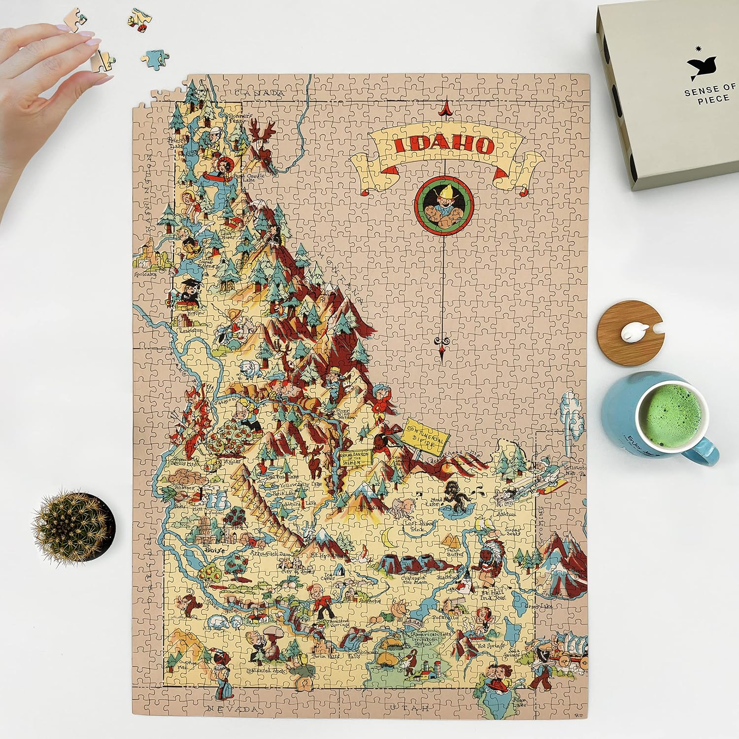 Amazon.com: 1935 Map of Idaho | 1000 Piece Jigsaw Puzzle for Adults ...