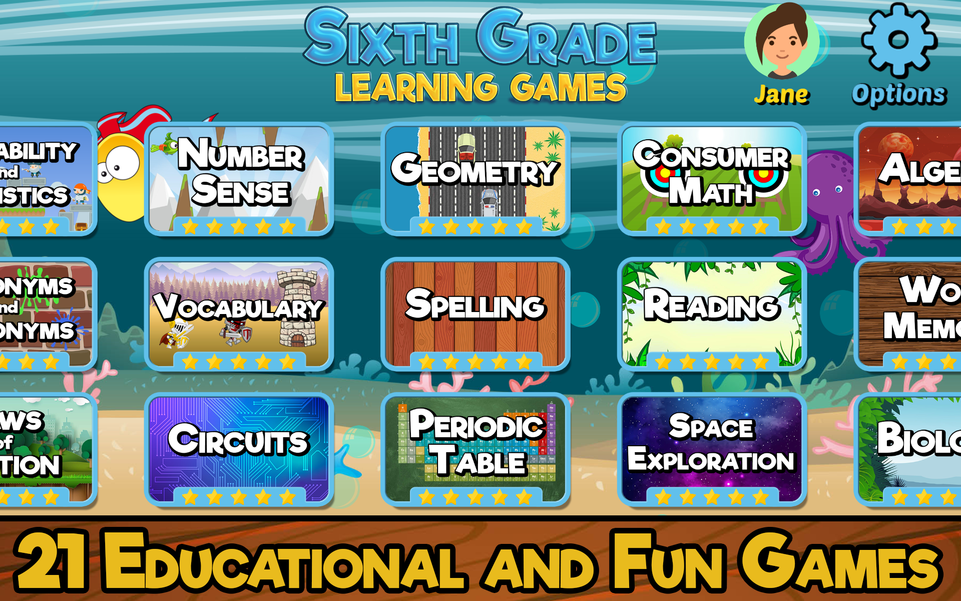Sixth Grade Learning Games Free - Application sur Amazon Appstore