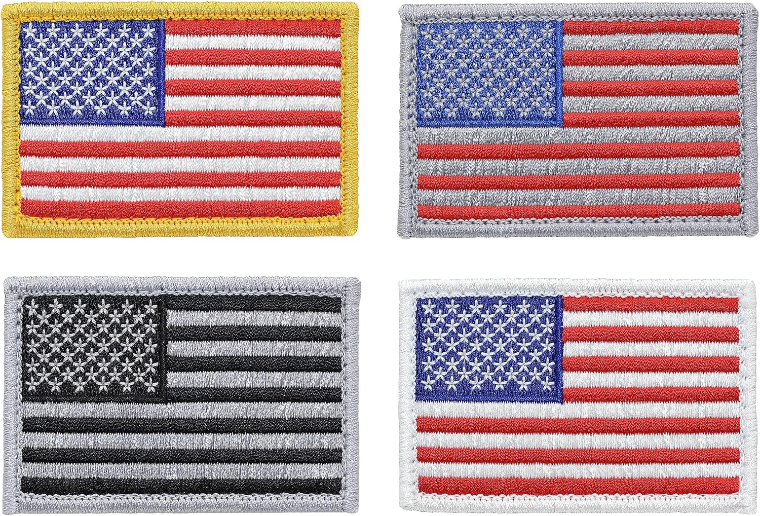 Amazon.com: Great 1 American Flag Patch 4-Pack, 2x3 inch, Embroidered ...