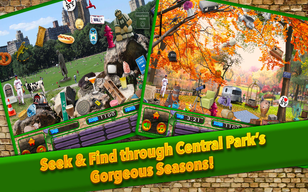 Hidden Objects Central Park New York City Gardens – Object Time Puzzle ...
