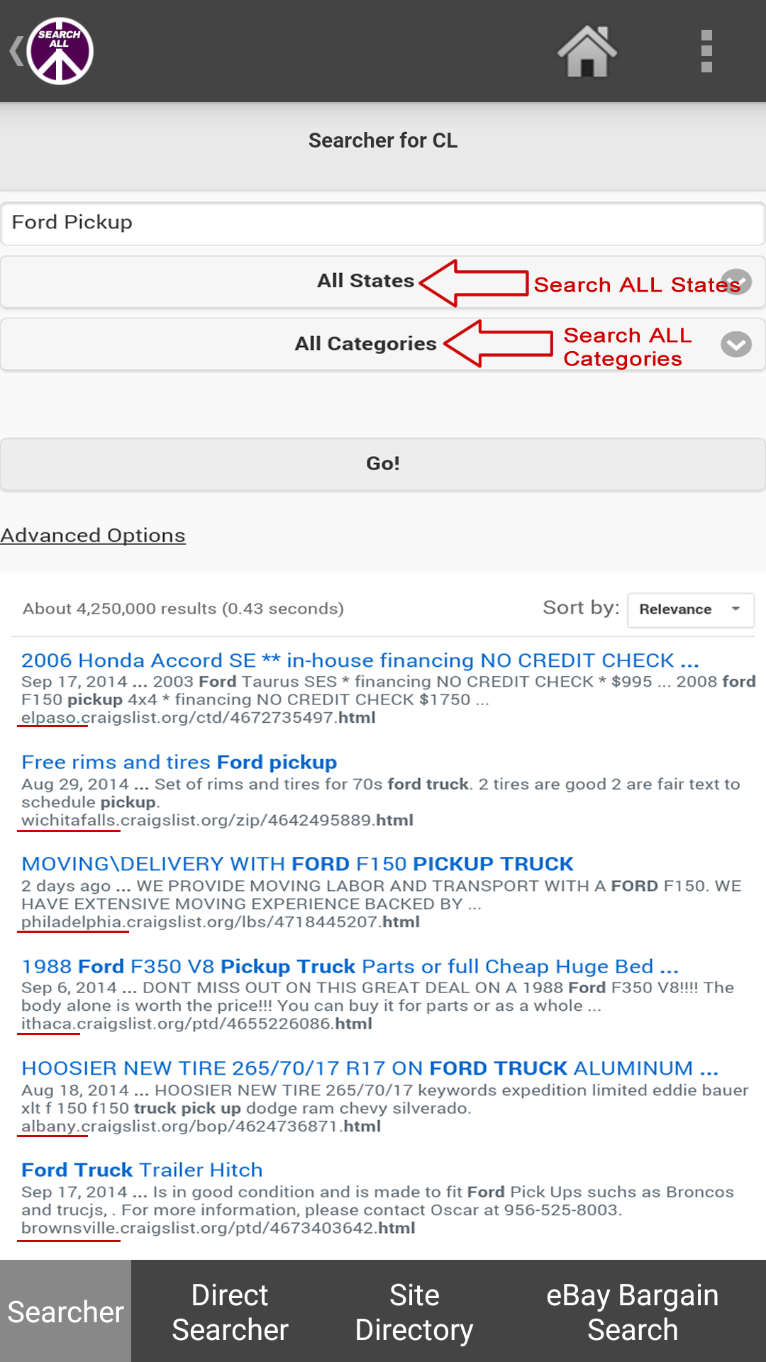 Search All For Craigslist - App on Amazon Appstore