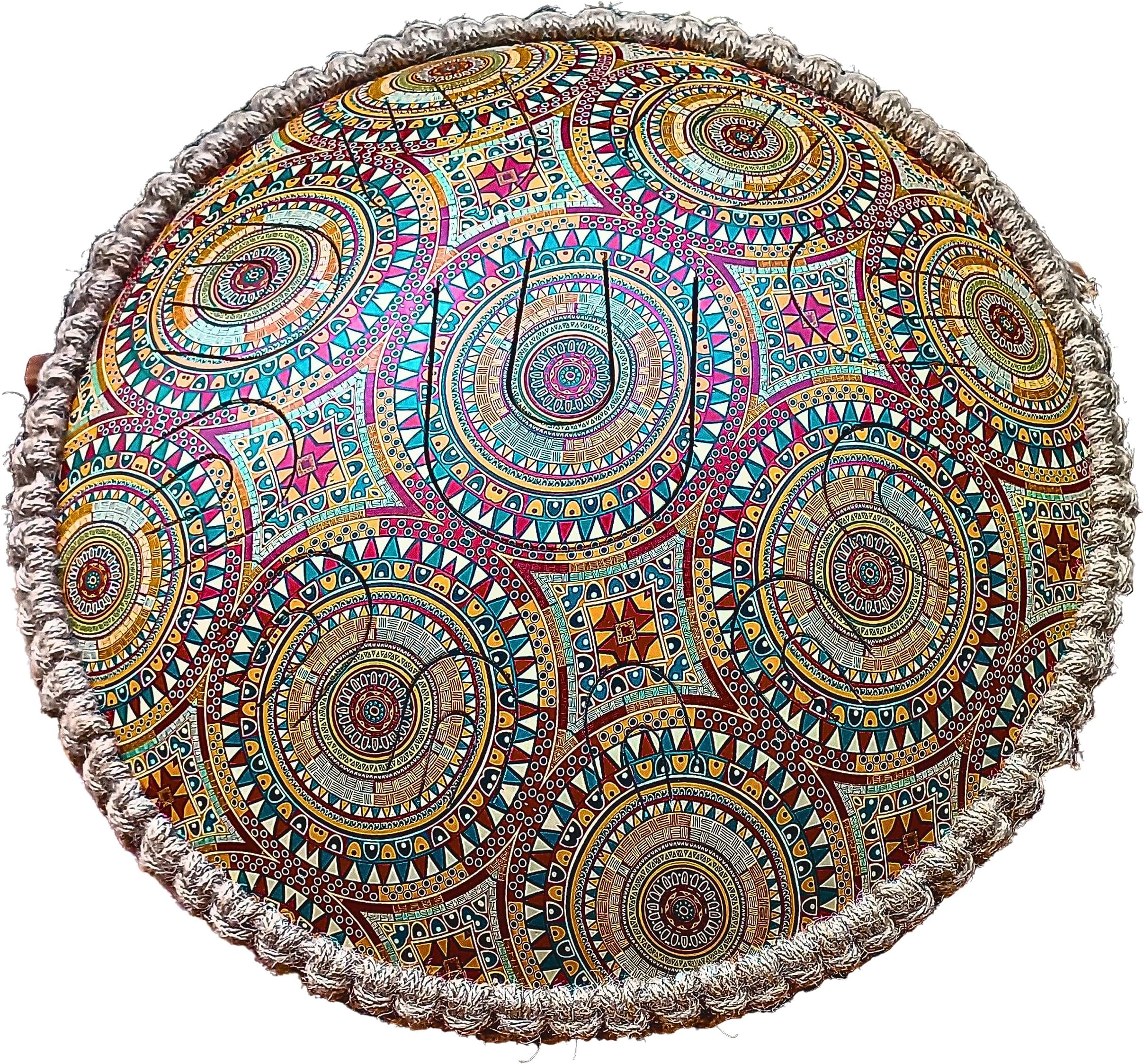 India Meets India Mandala 14 inch Steel Tongue Drum Handpan Hang Drum ...