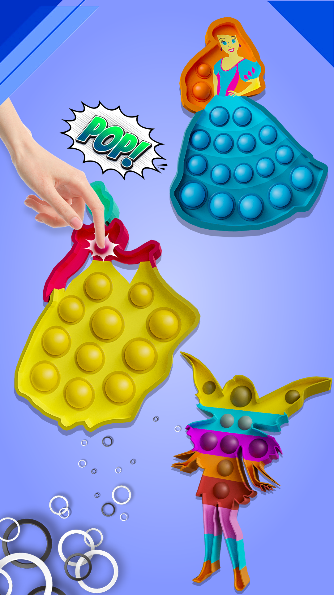 Pop It Princess Dolls ASMR Puppets Fidget Toys Trading:Amazon.com ...