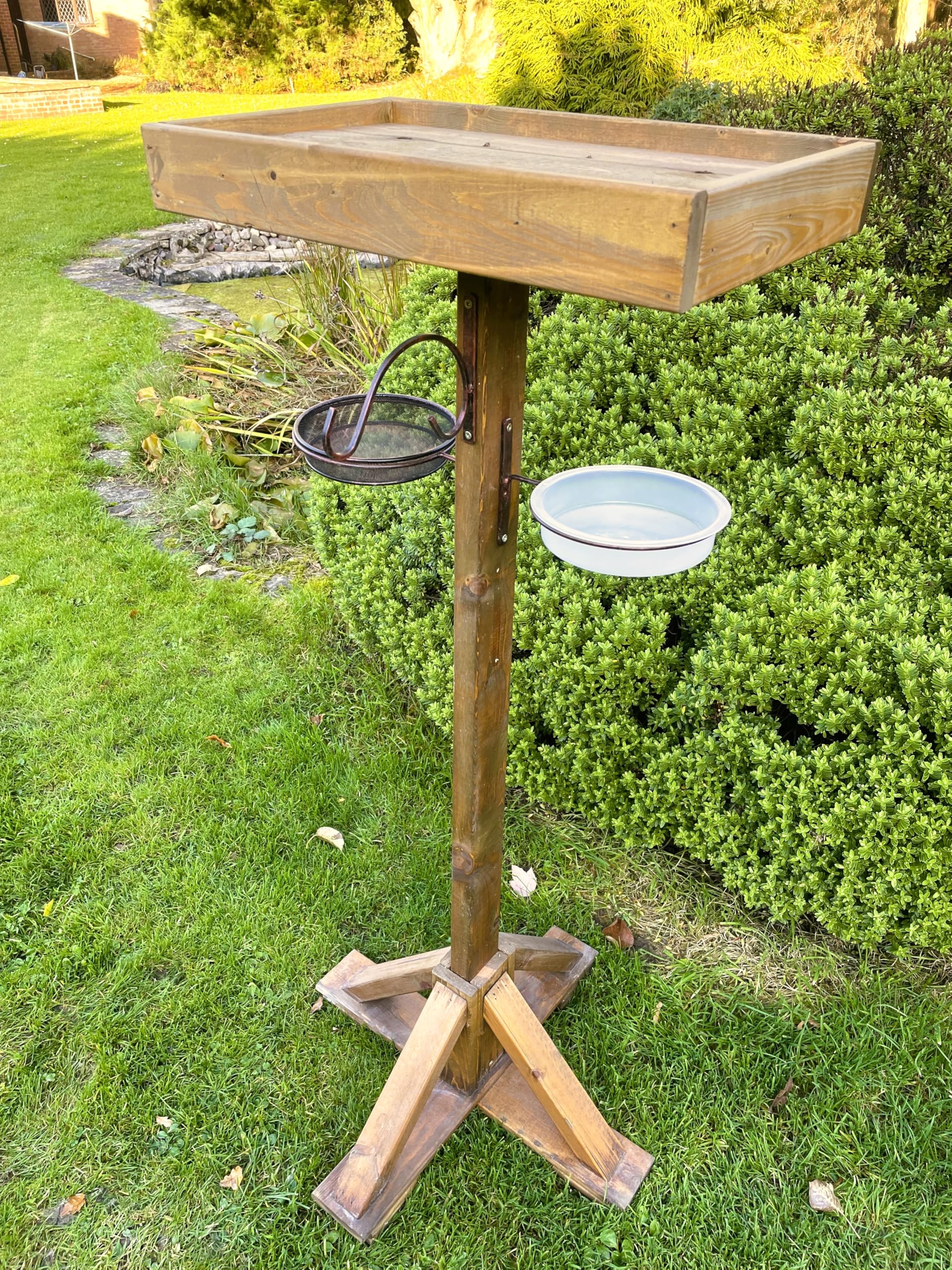 Wild Bird Table Outdoor Wooden Bird Feeding Station Kit Large Platform ...