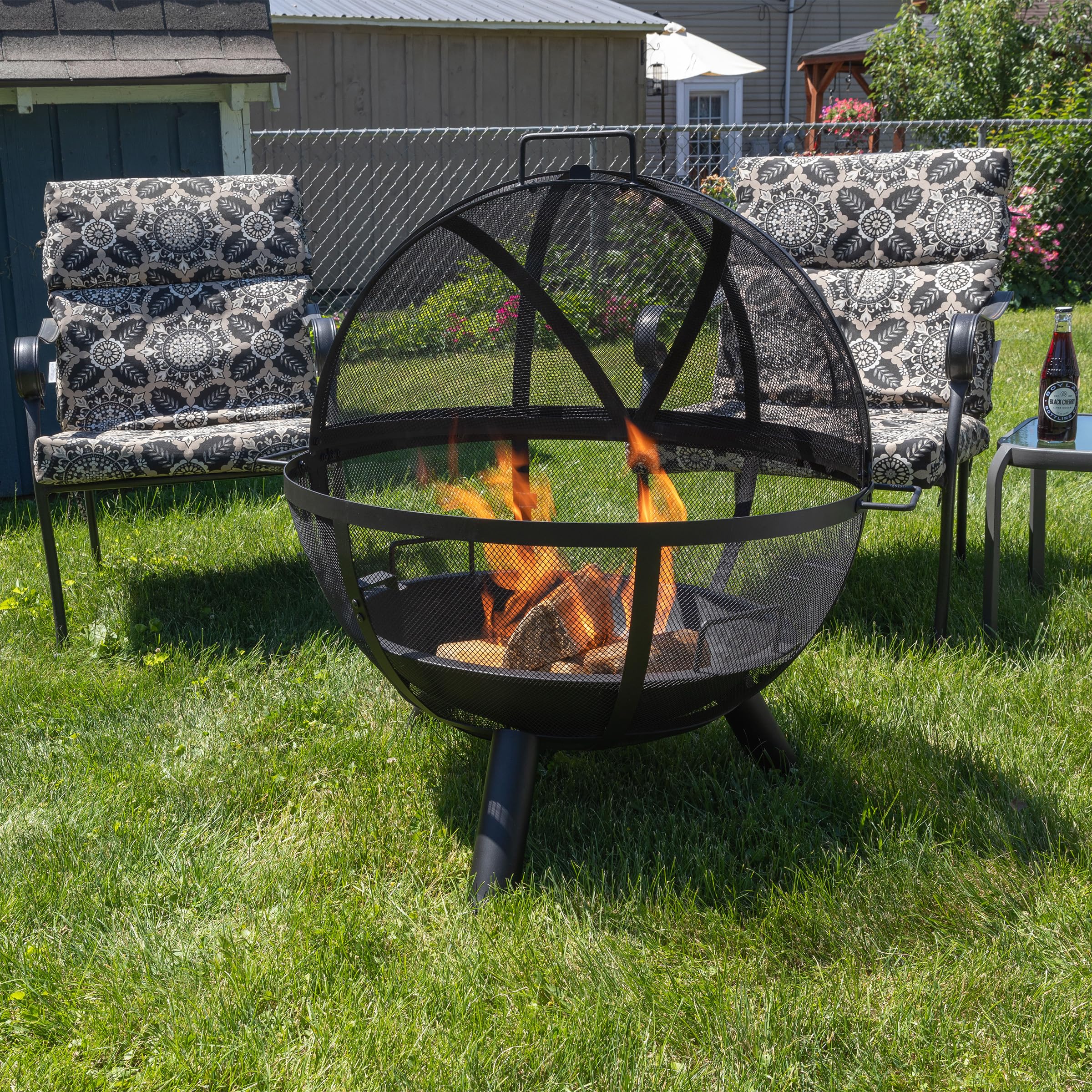Amazon.com : Outdoor Fire Pit Sphere - 30” Flaming Ball Fire Pit with ...