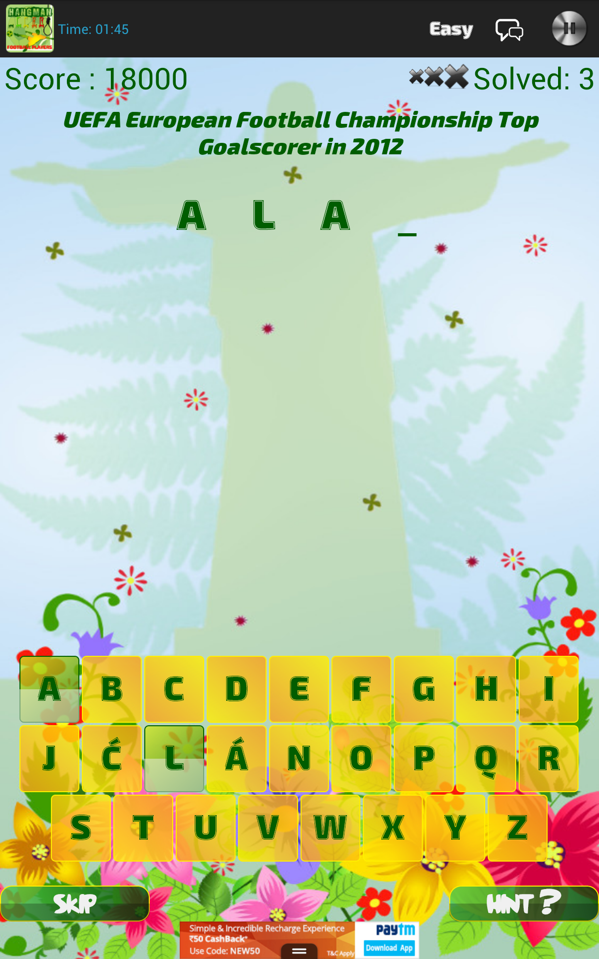 Hangman Intl' Football Players - App on Amazon Appstore