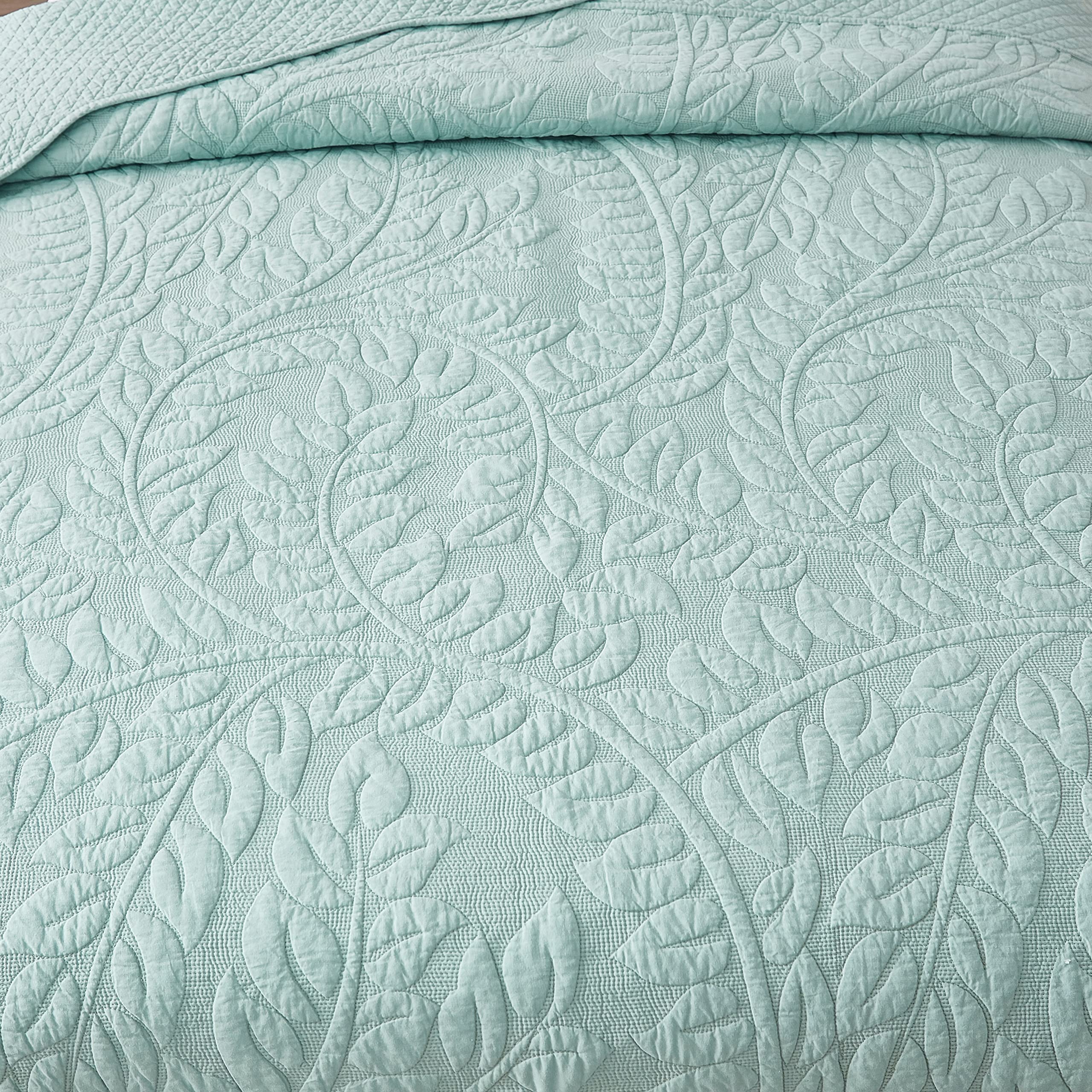 Snapklik.com : MarCielo 2-Piece 100% Cotton Twin Quilt Set Embroidered ...