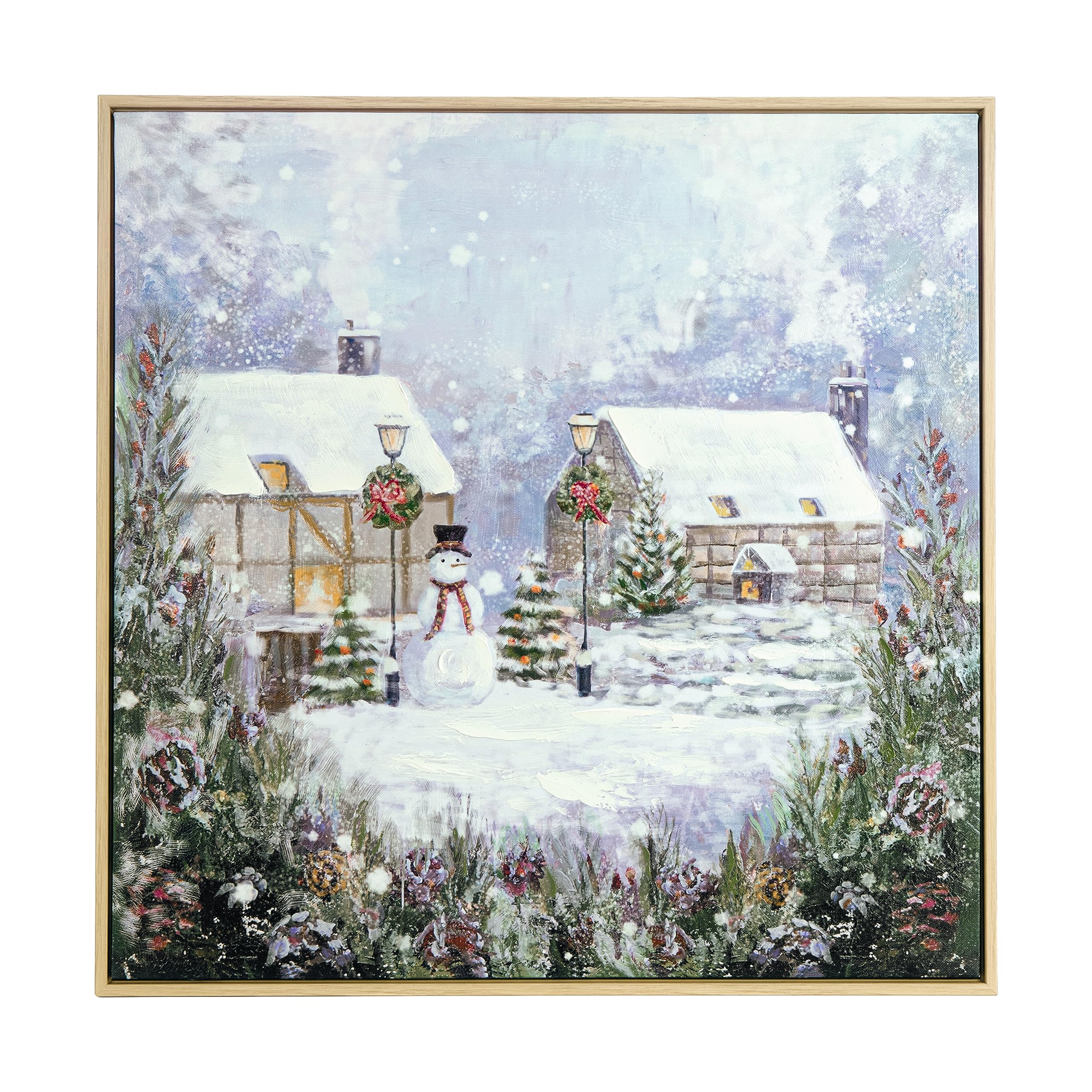Amazon.com: ArtbyHannah 24x24 Inch Christmas Canvas Wall Art, Hand ...