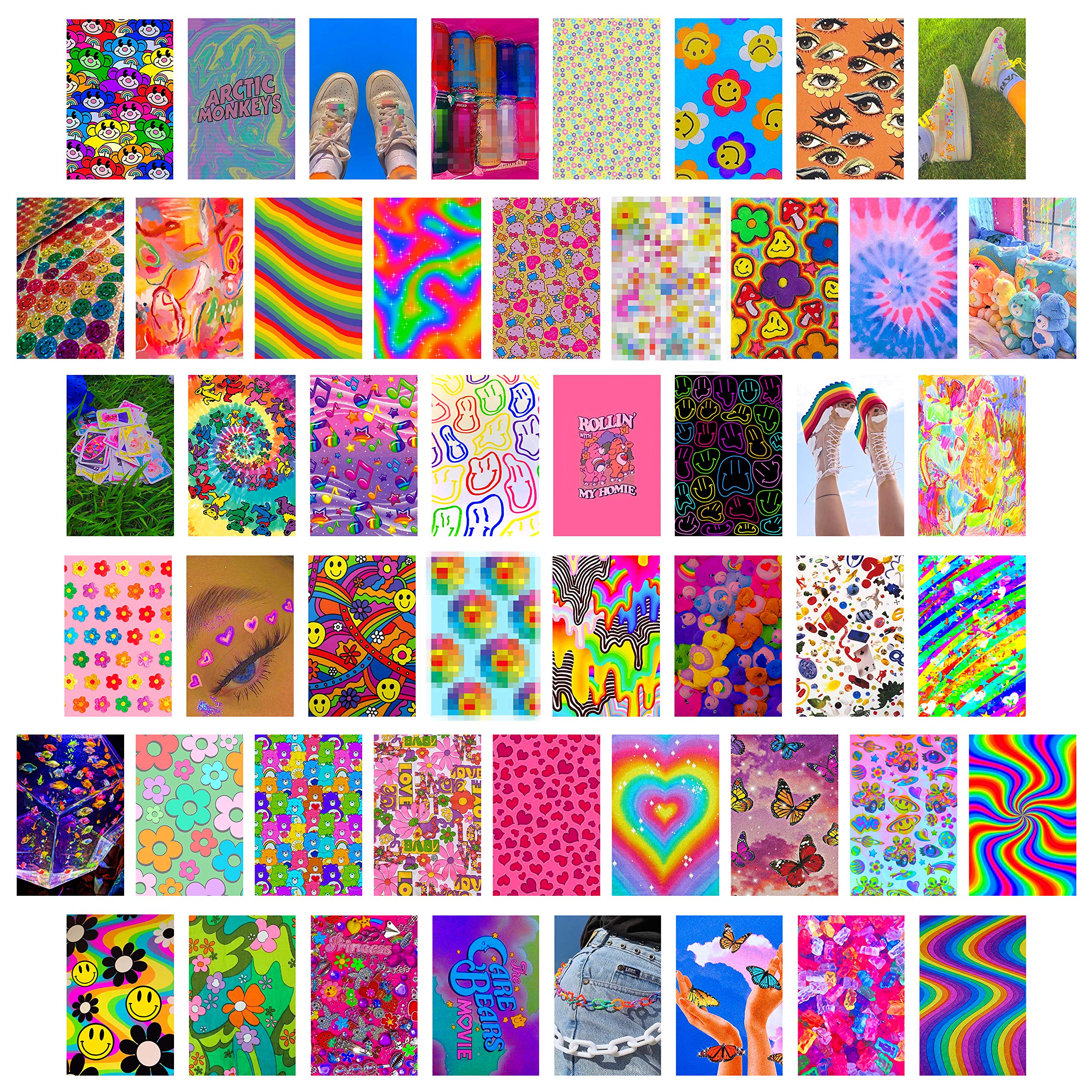Buy CY2SIDE 50PCS Indie Kidcore Hippie Aesthetic Picture for Wall ...