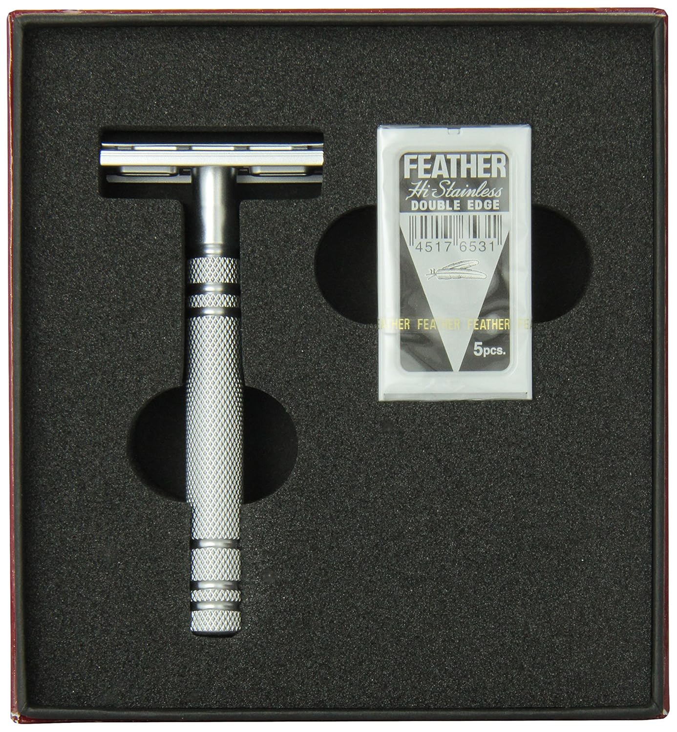 Amazon.com: Feather Stainless Steel Double Edge Razor AS D2 : Beauty ...