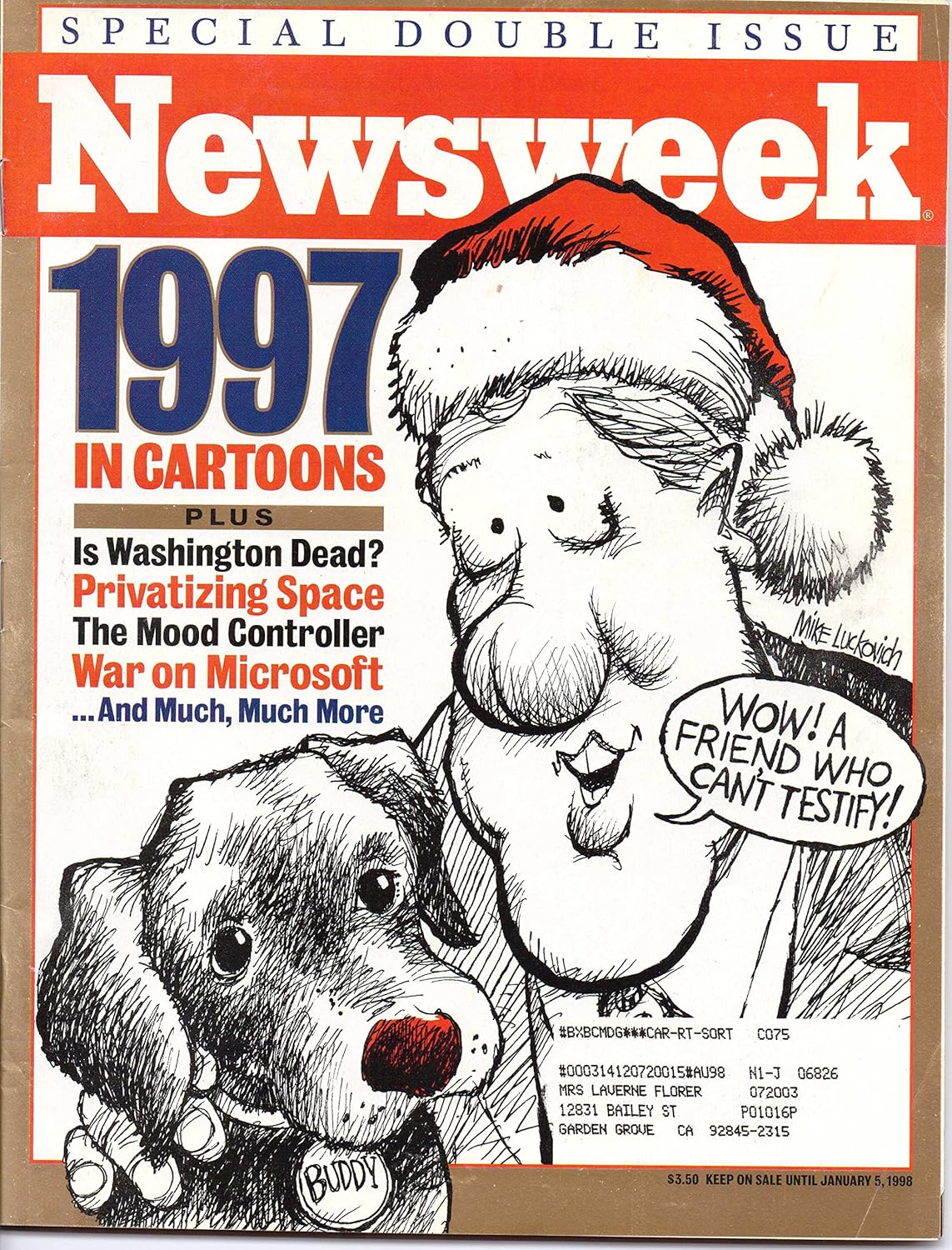 Newsweek Magazine January 5 1998 1997 Soecial Double Issue In Cartoons ...