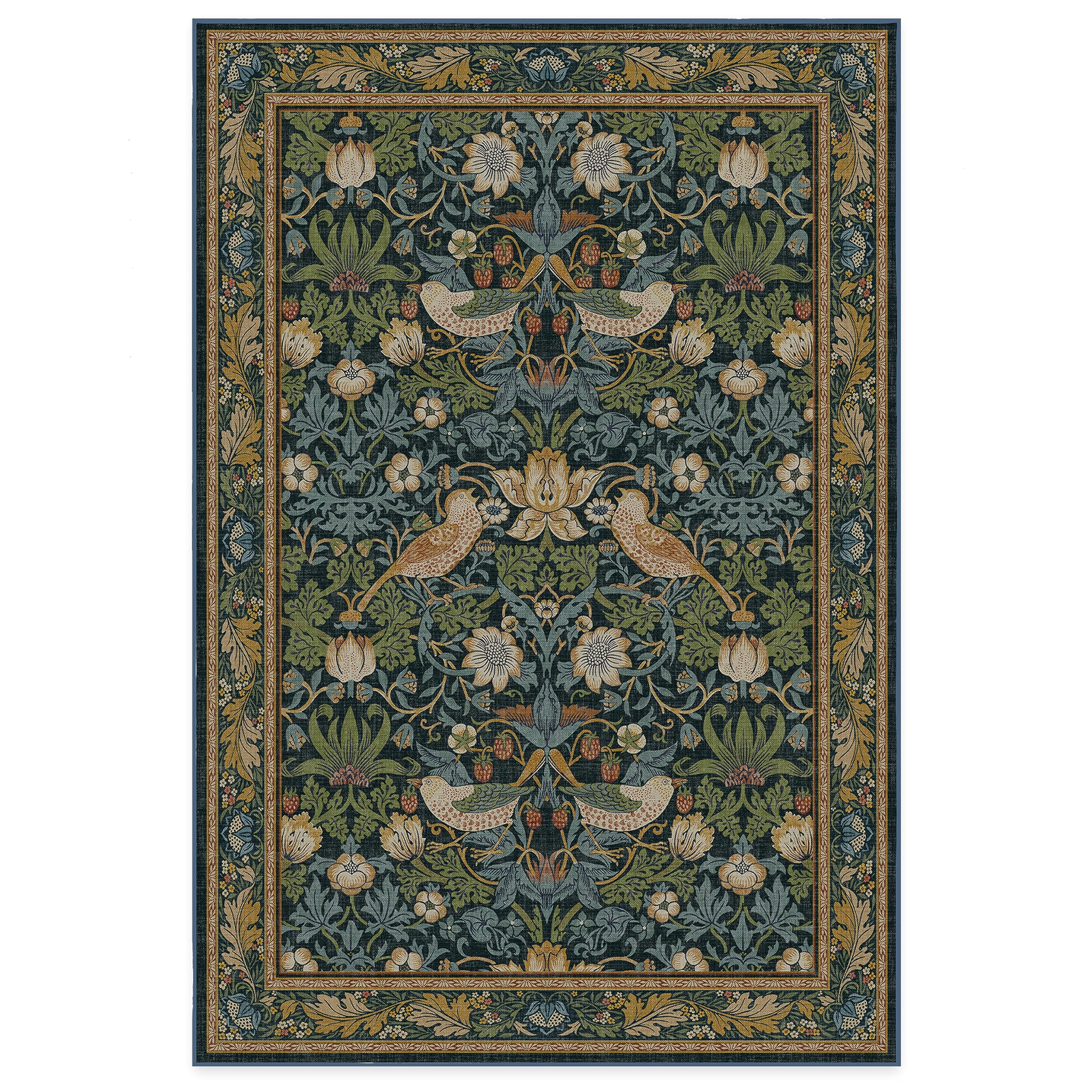 Amazon.com: Ruggable x Morris & Co Washable 6x9 Area Rug, Strawberry ...