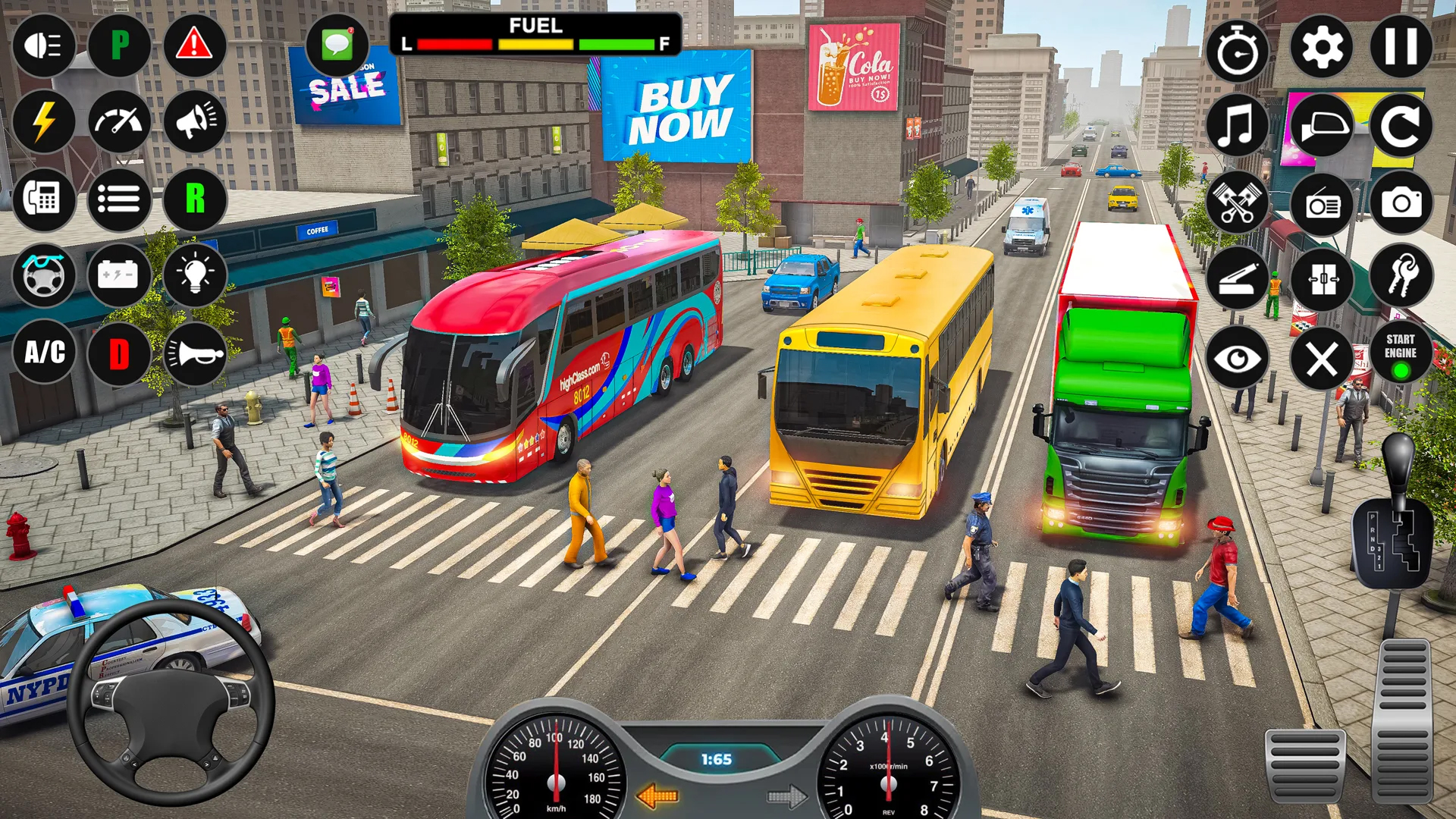 City Smart Euro Coach Bus Driving School Simulator Passenger Transport ...